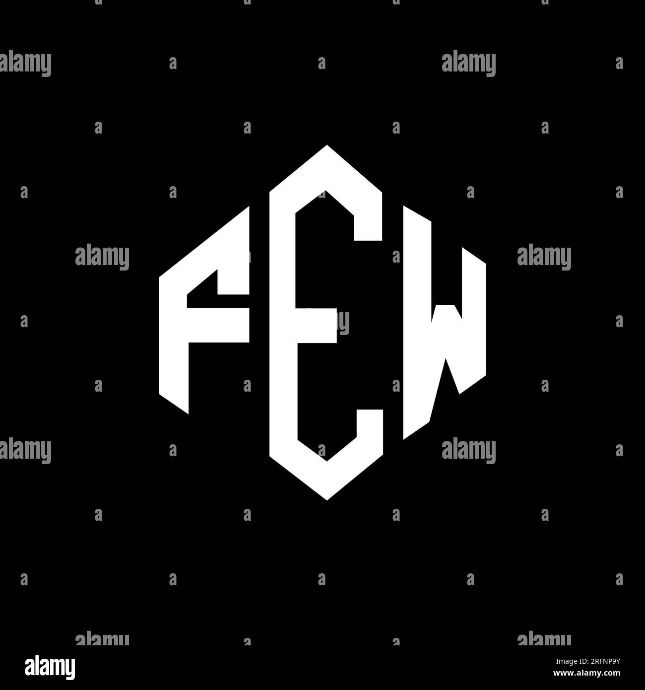 FEW letter logo design with polygon shape. FEW polygon and cube shape ...