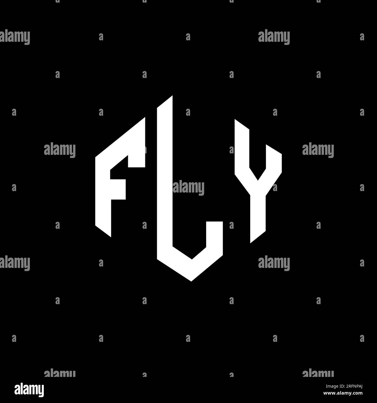 FLY letter logo design with polygon shape. FLY polygon and cube shape ...