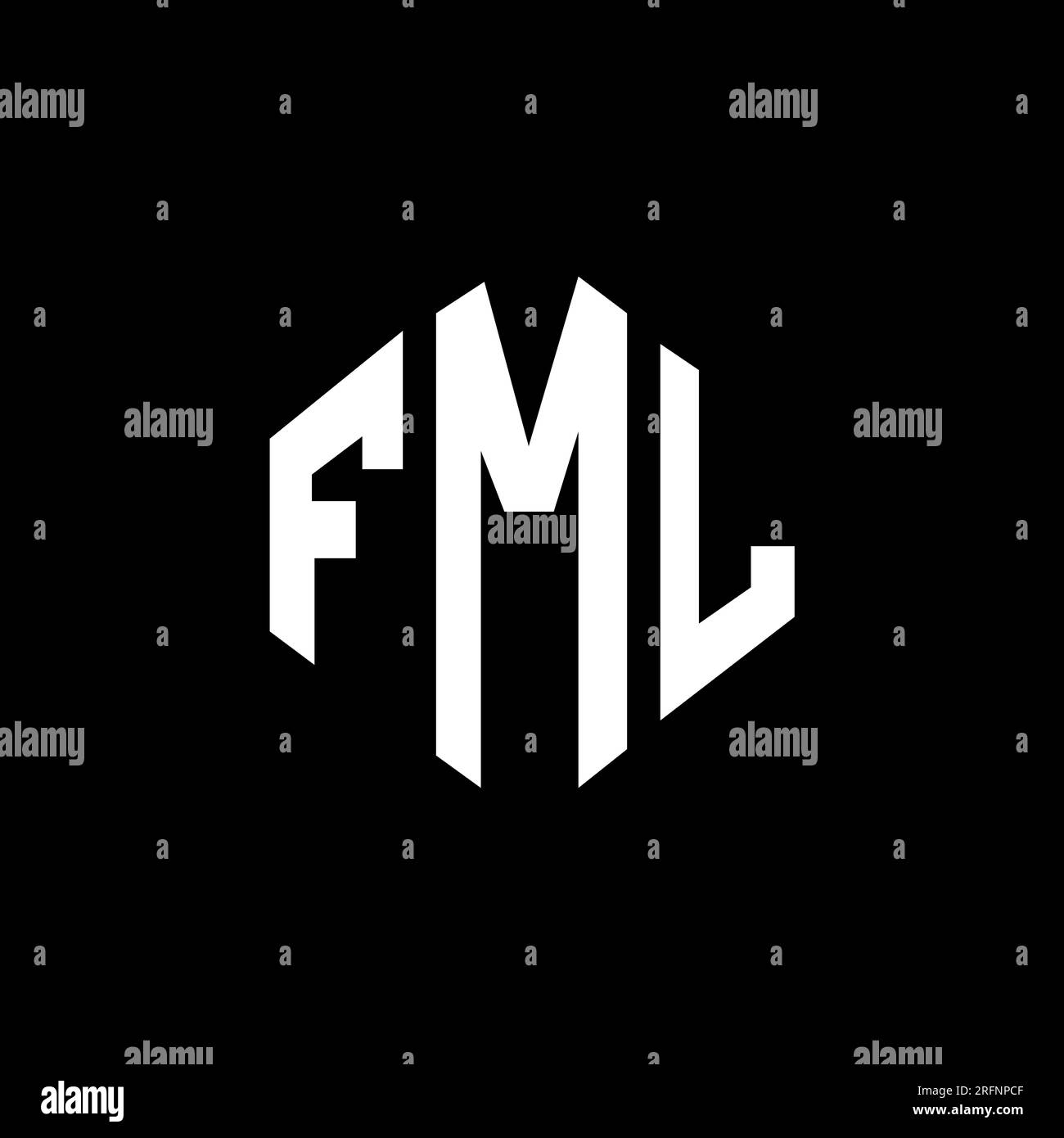 FML letter logo design with polygon shape. FML polygon and cube shape ...