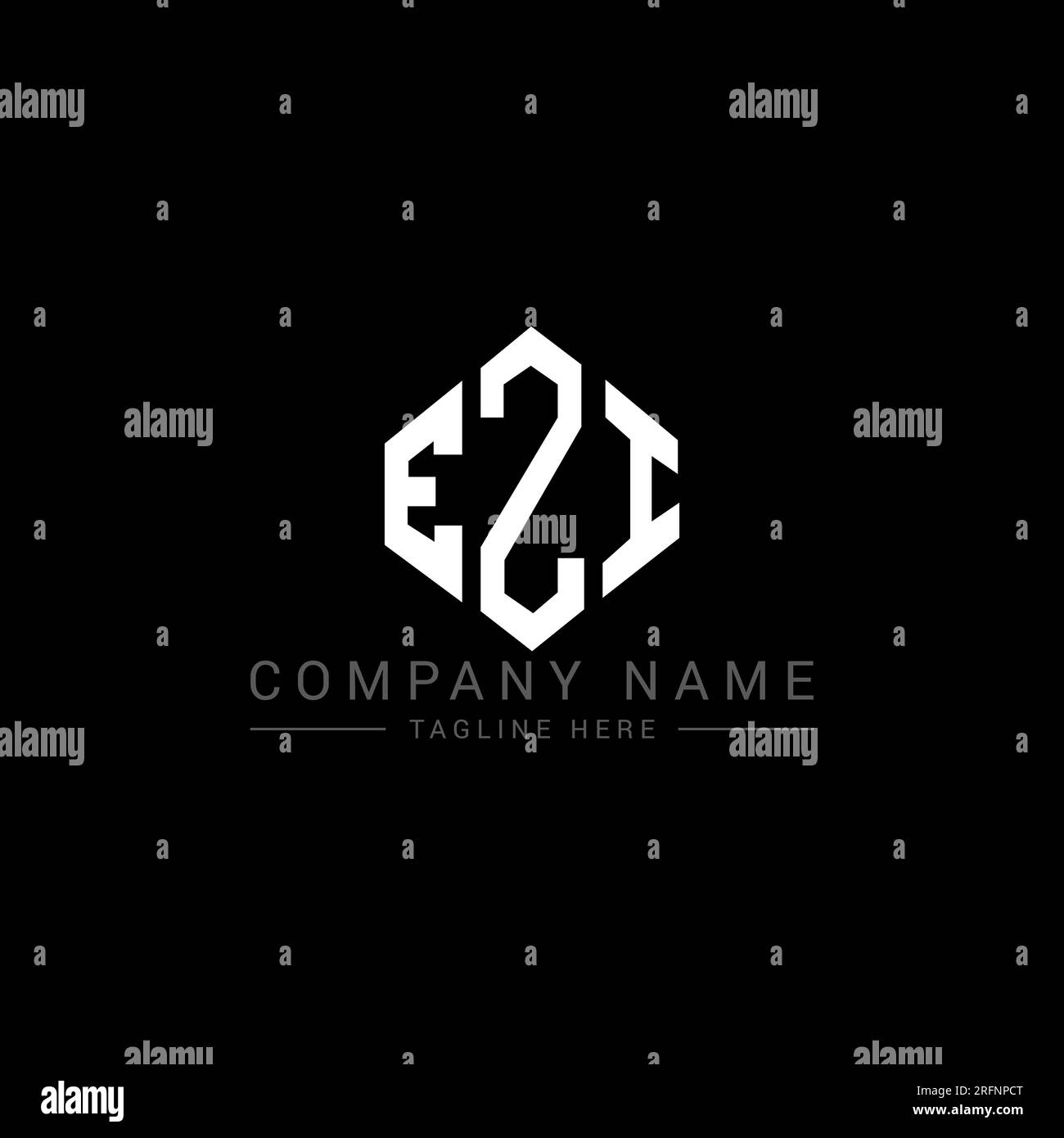EZI letter logo design with polygon shape. EZI polygon and cube shape logo design. EZI hexagon ...