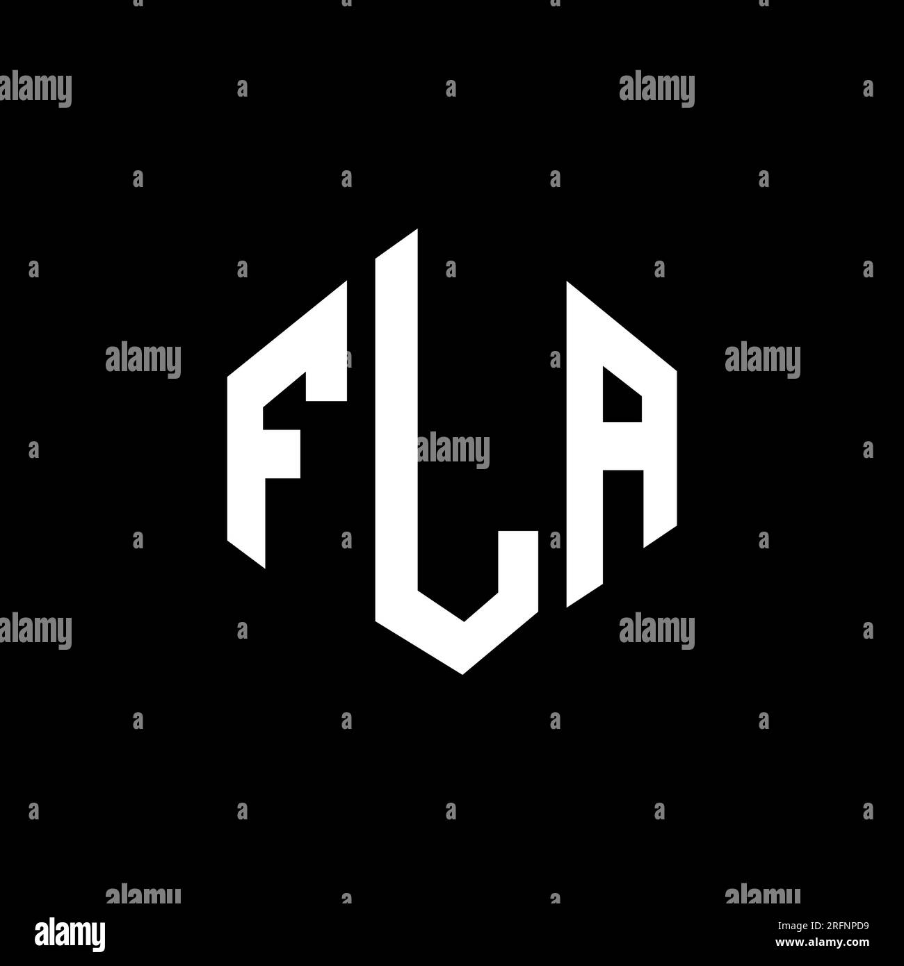 FLA letter logo design with polygon shape. FLA polygon and cube shape ...