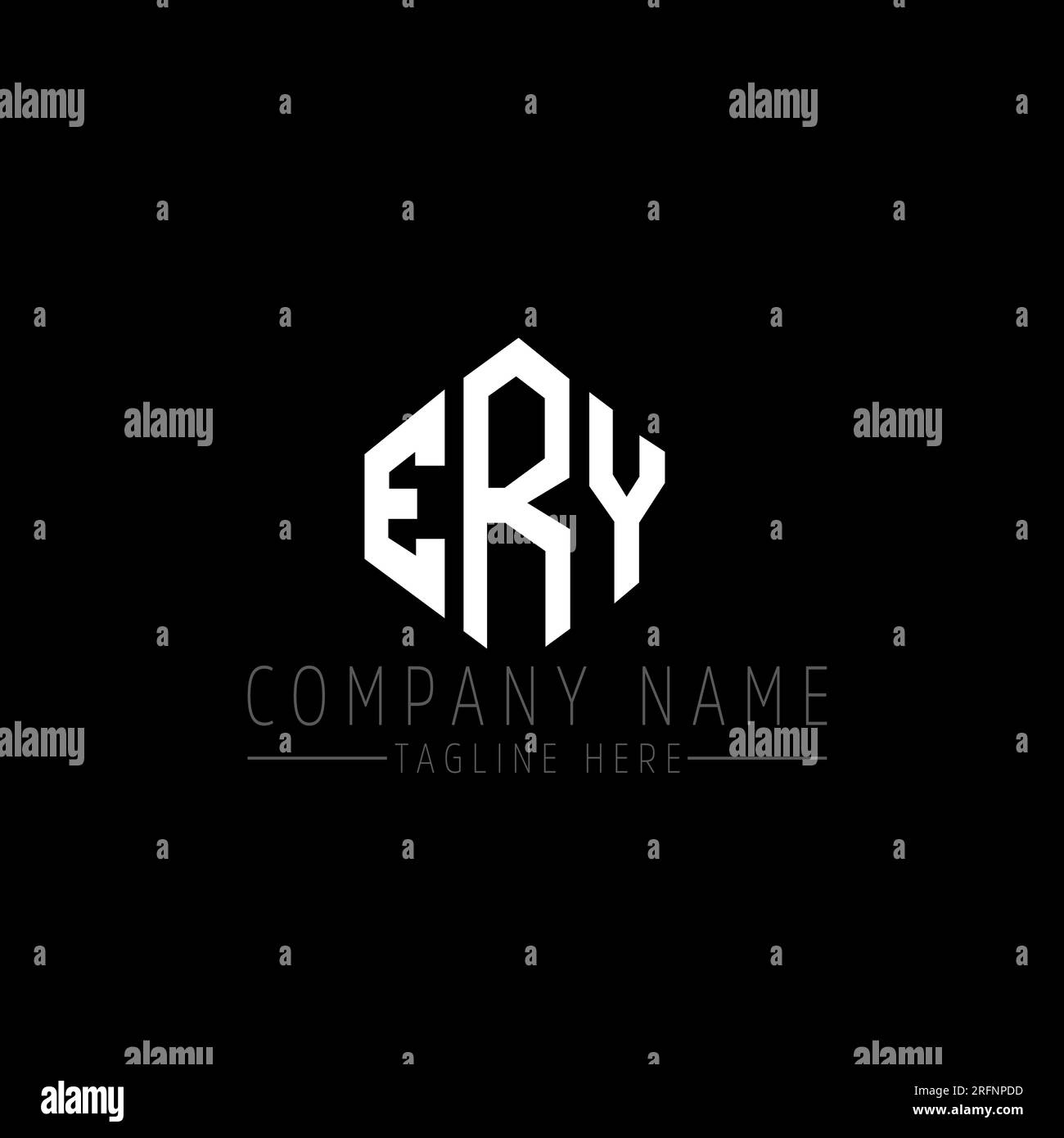 ERY letter logo design with polygon shape. ERY polygon and cube shape ...