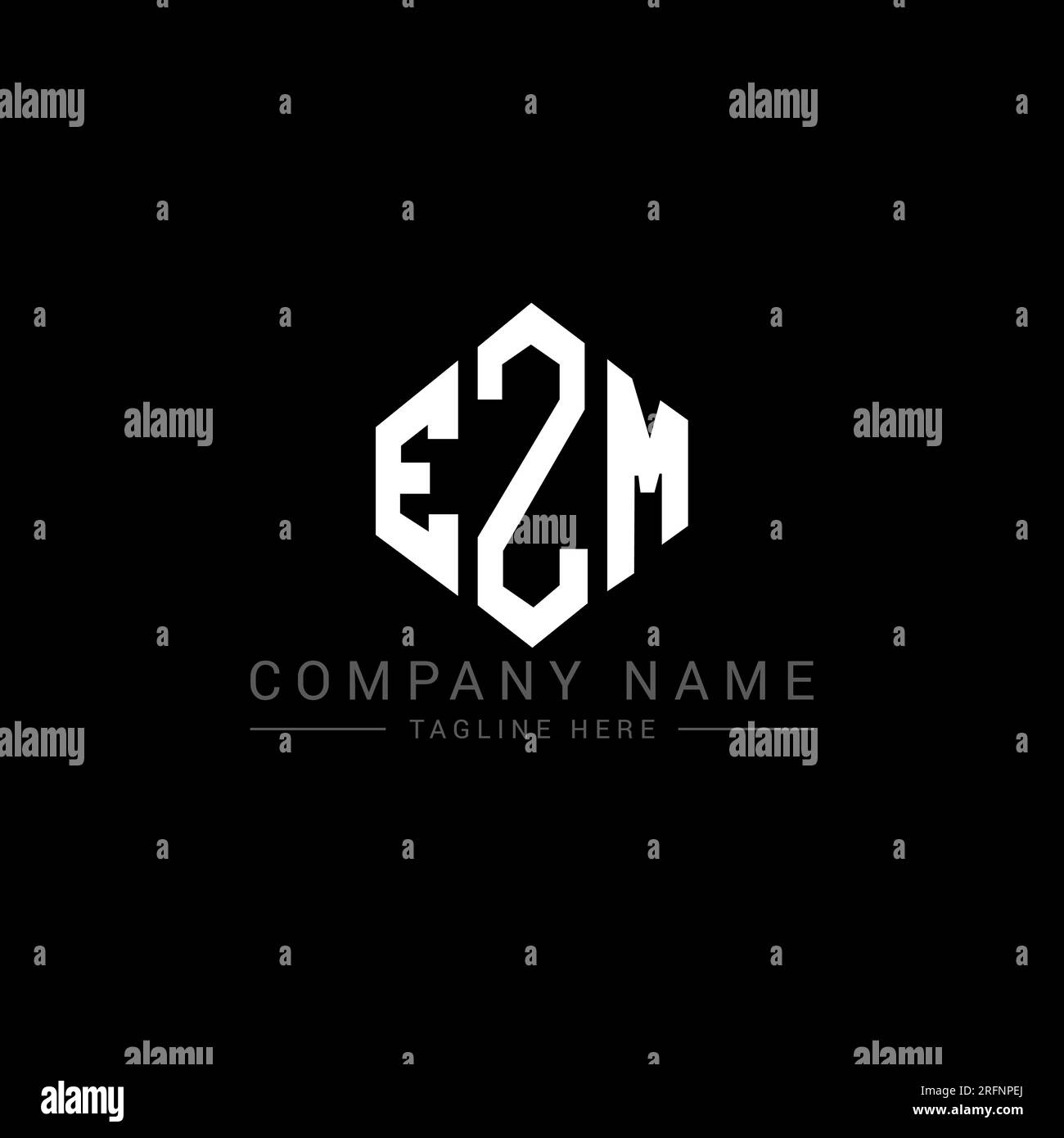 EZM letter logo design with polygon shape. EZM polygon and cube shape ...