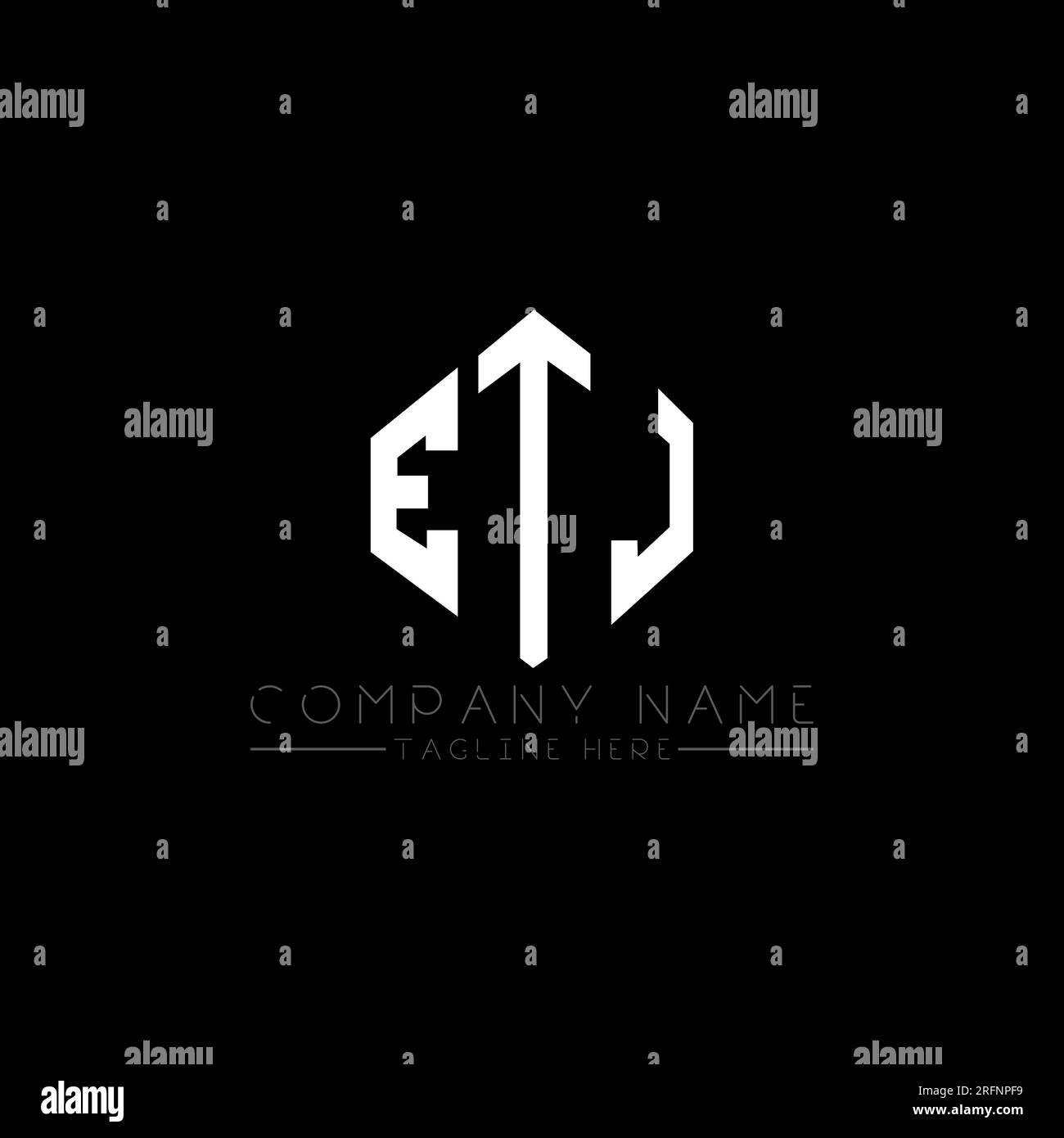 ETJ letter logo design with polygon shape. ETJ polygon and cube shape ...