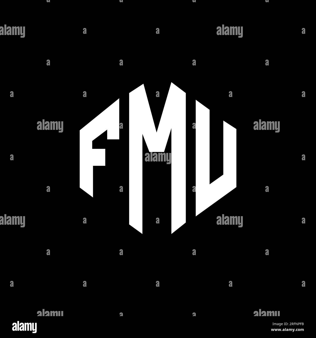 FMU letter logo design with polygon shape. FMU polygon and cube shape ...