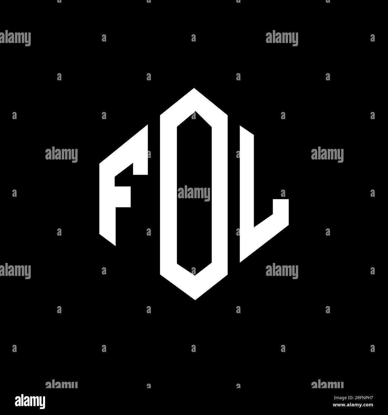 FOL letter logo design with polygon shape. FOL polygon and cube shape ...