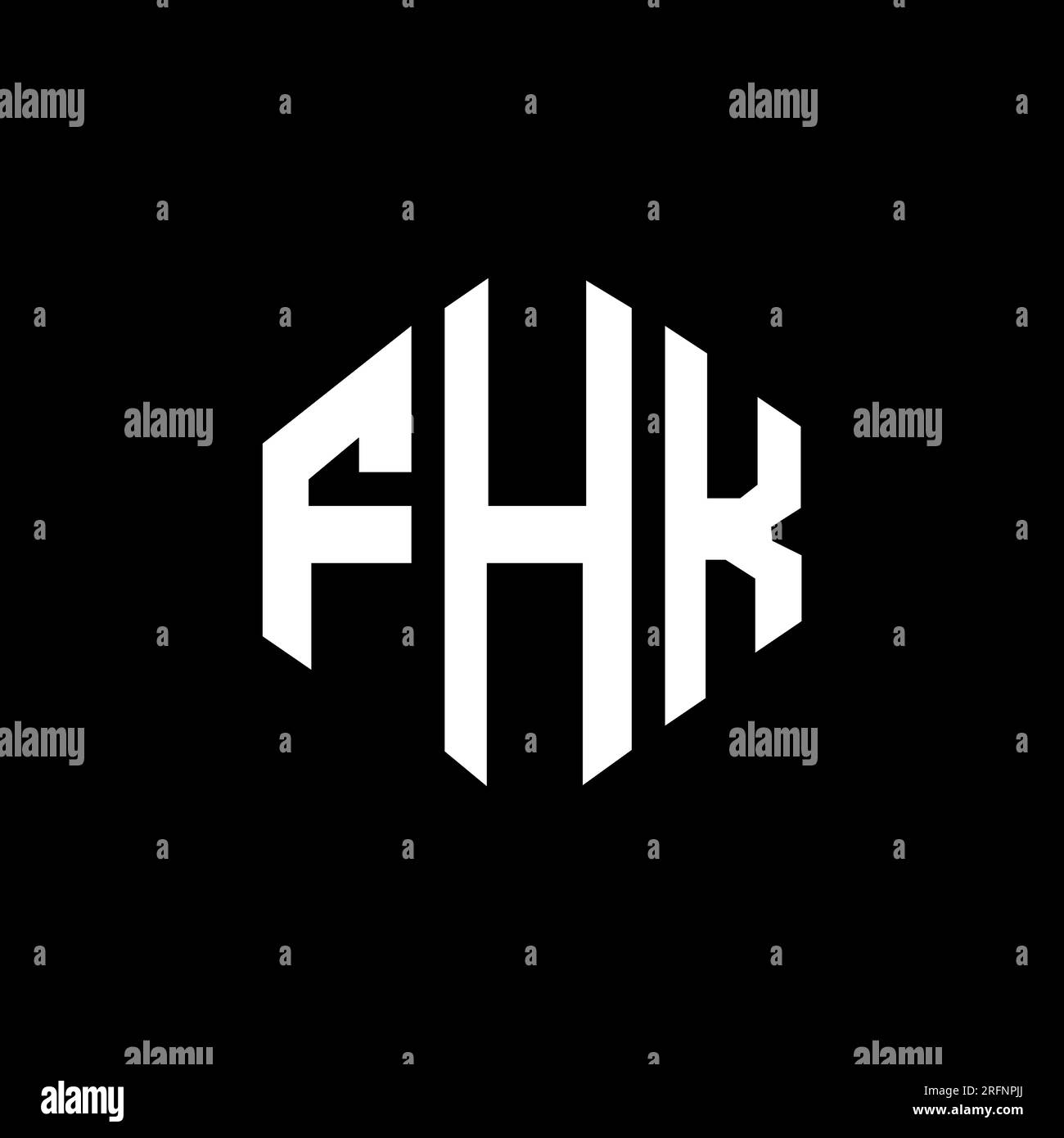 FHK letter logo design with polygon shape. FHK polygon and cube shape ...