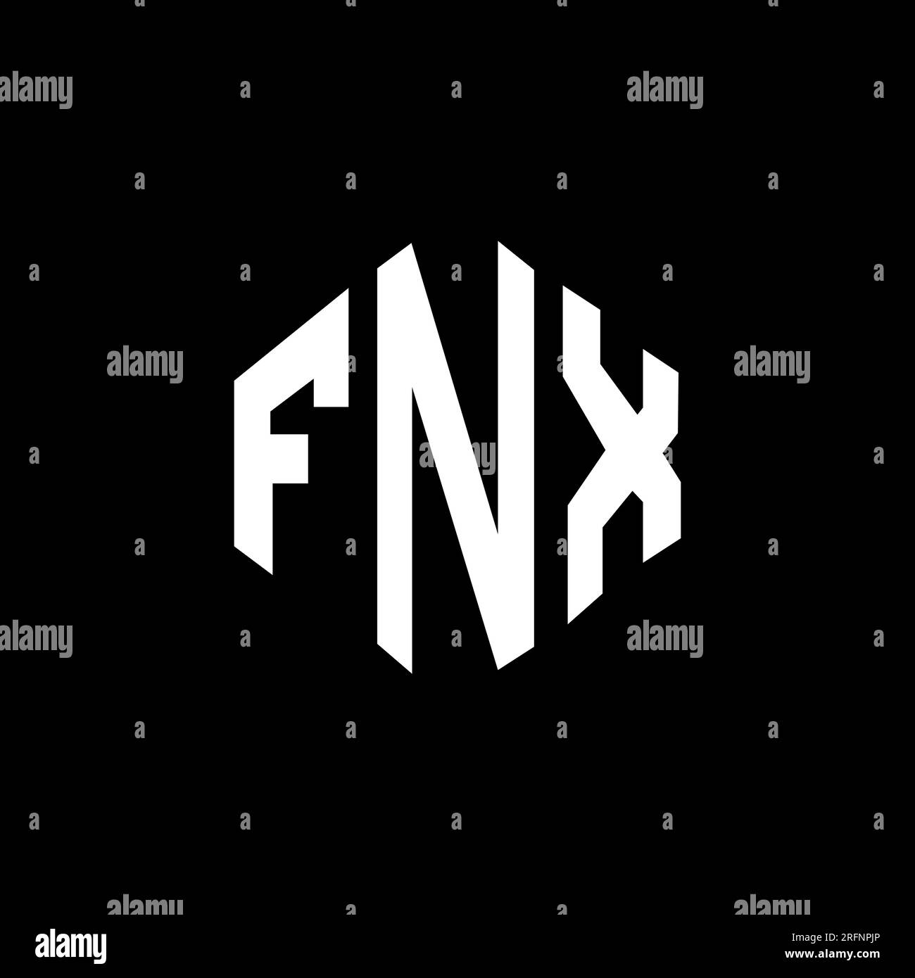 FNX letter logo design with polygon shape. FNX polygon and cube shape ...