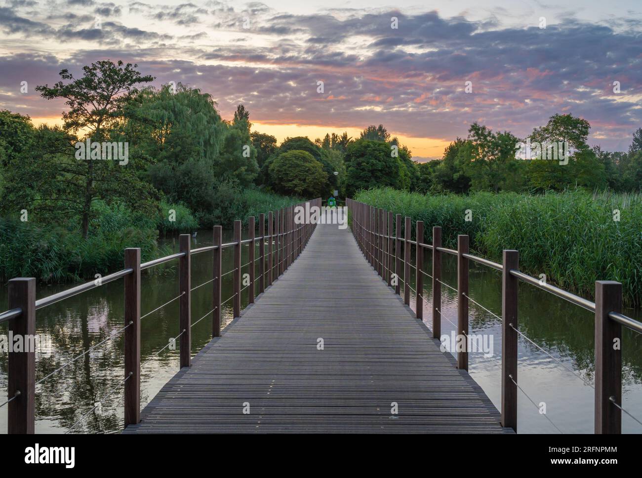 Sunset scene from park Frankendael in Amsterdam, The Netherlands Stock ...