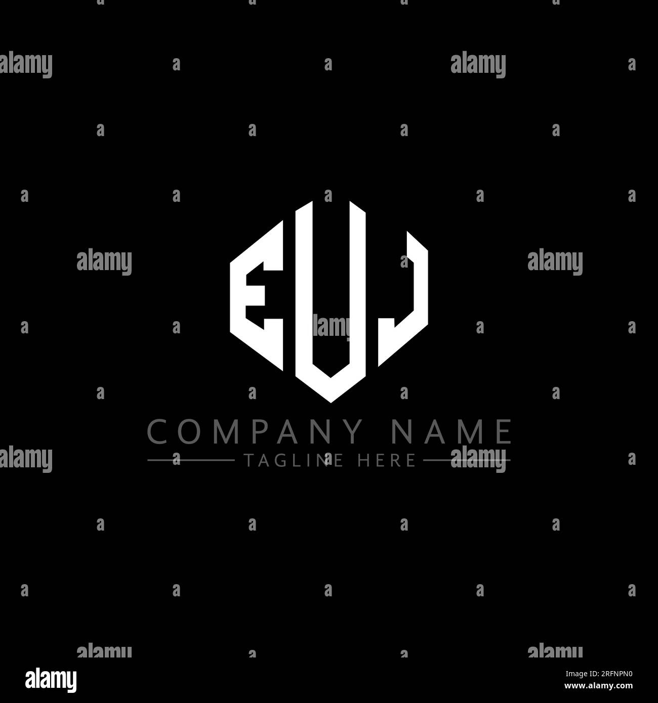 EUJ letter logo design with polygon shape. EUJ polygon and cube shape ...