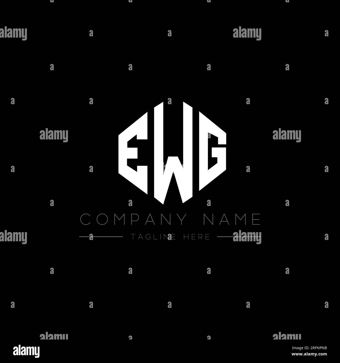 EWG letter logo design with polygon shape. EWG polygon and cube shape ...