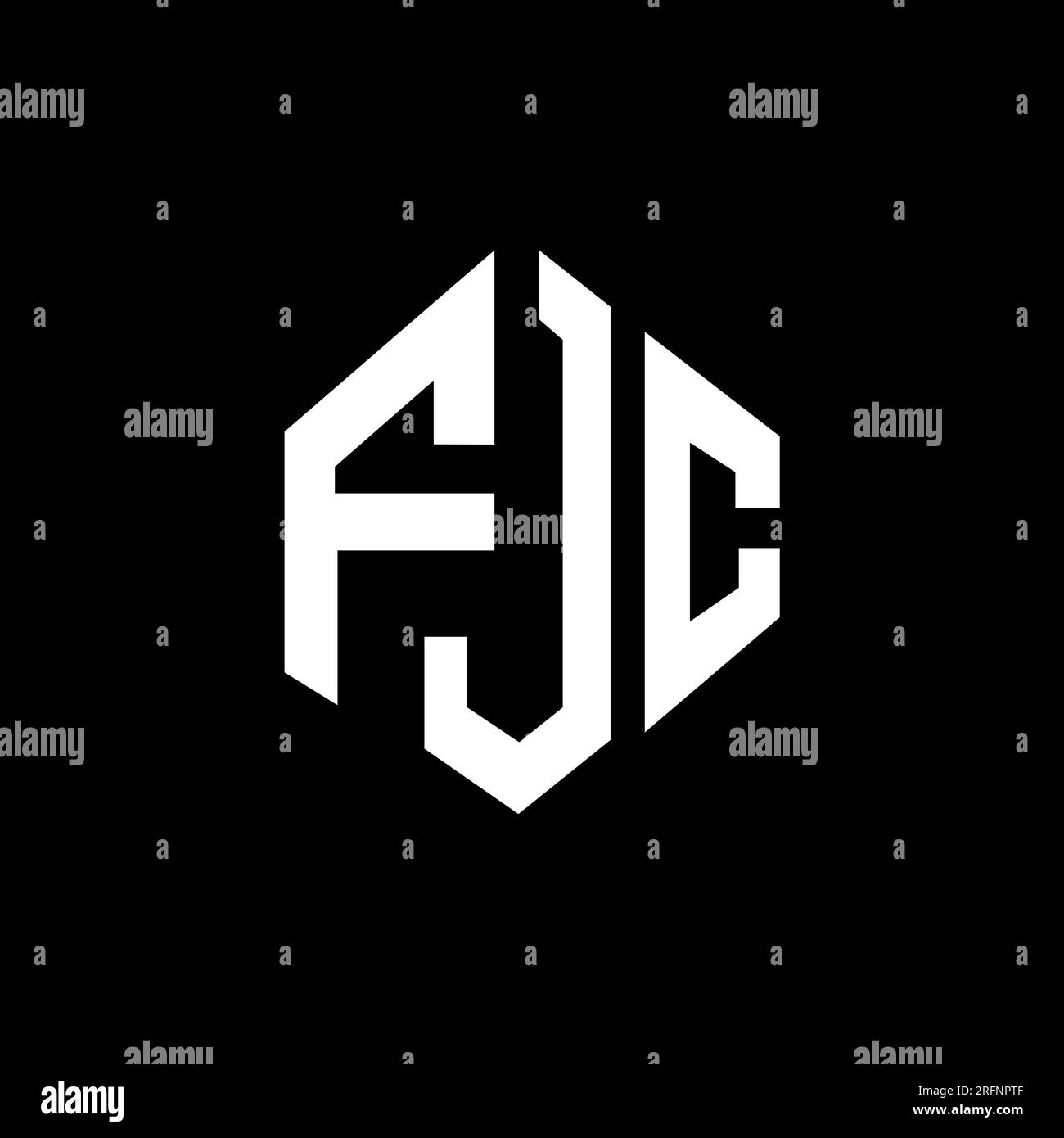 FJC letter logo design with polygon shape. FJC polygon and cube shape ...