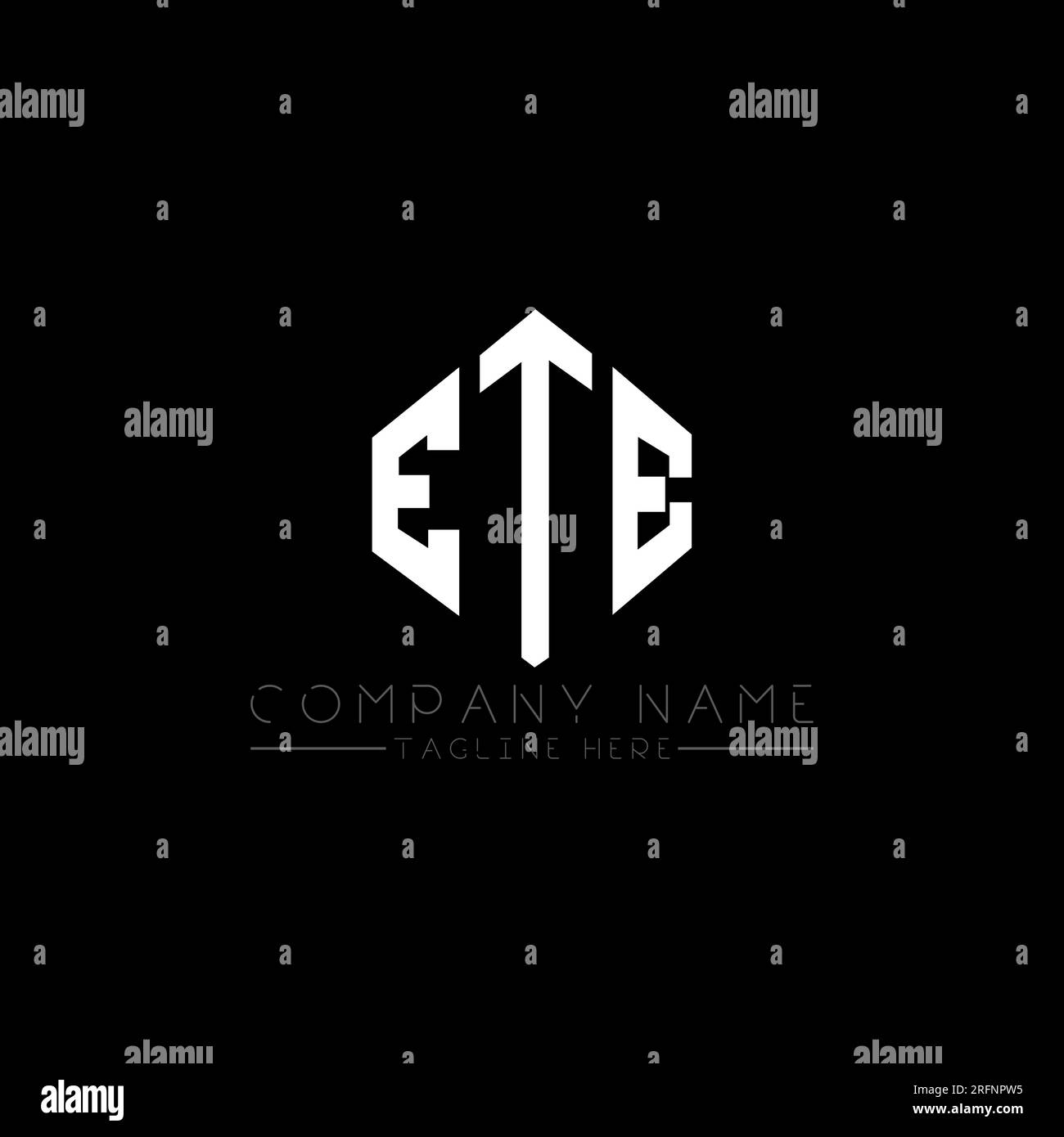 ETE letter logo design with polygon shape. ETE polygon and cube shape ...