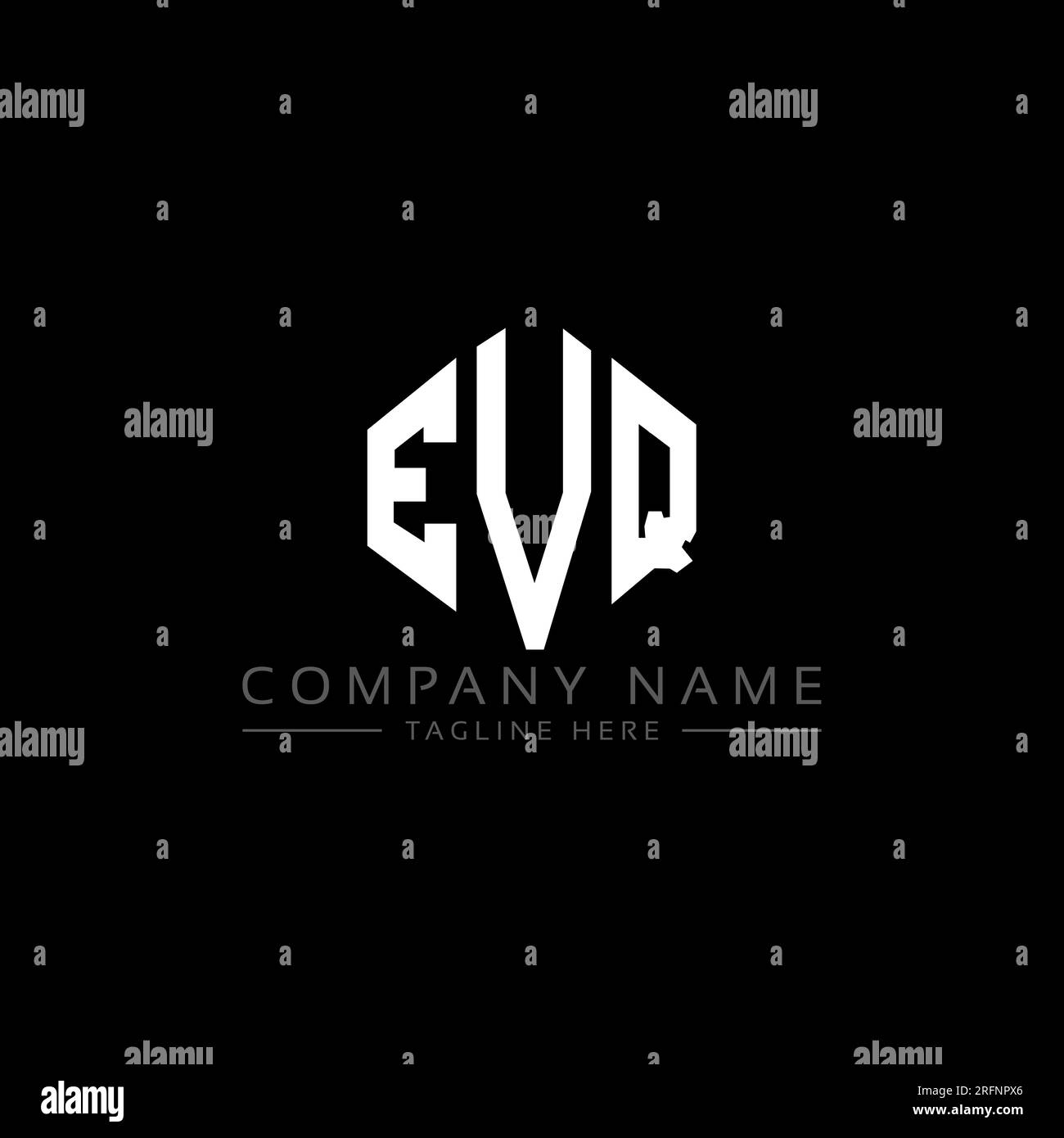 EVQ letter logo design with polygon shape. EVQ polygon and cube shape ...