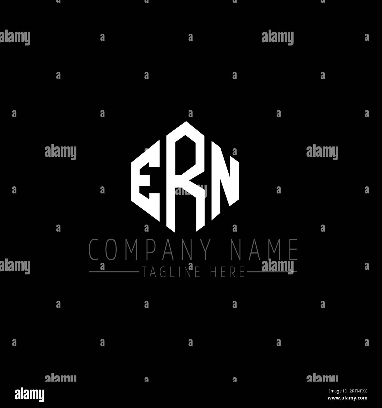 ERN letter logo design with polygon shape. ERN polygon and cube shape ...