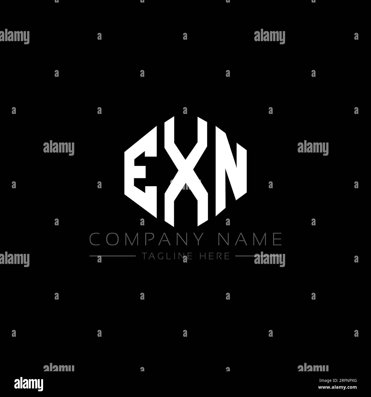 EXN letter logo design with polygon shape. EXN polygon and cube shape ...