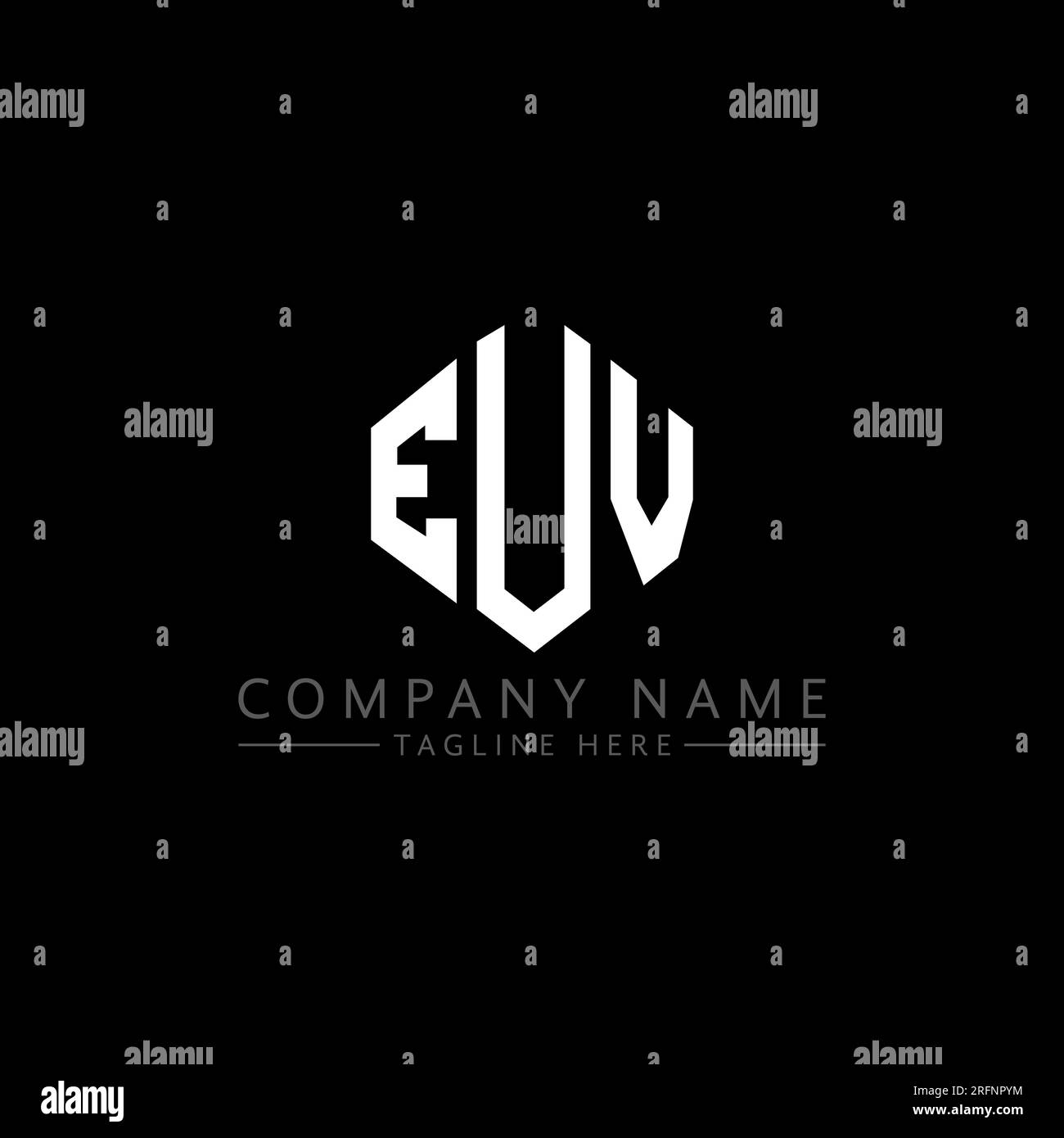 EUV letter logo design with polygon shape. EUV polygon and cube shape ...