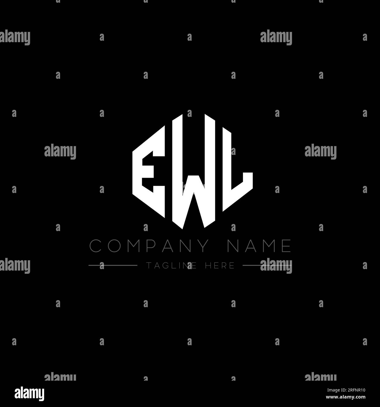 EWL letter logo design with polygon shape. EWL polygon and cube shape ...