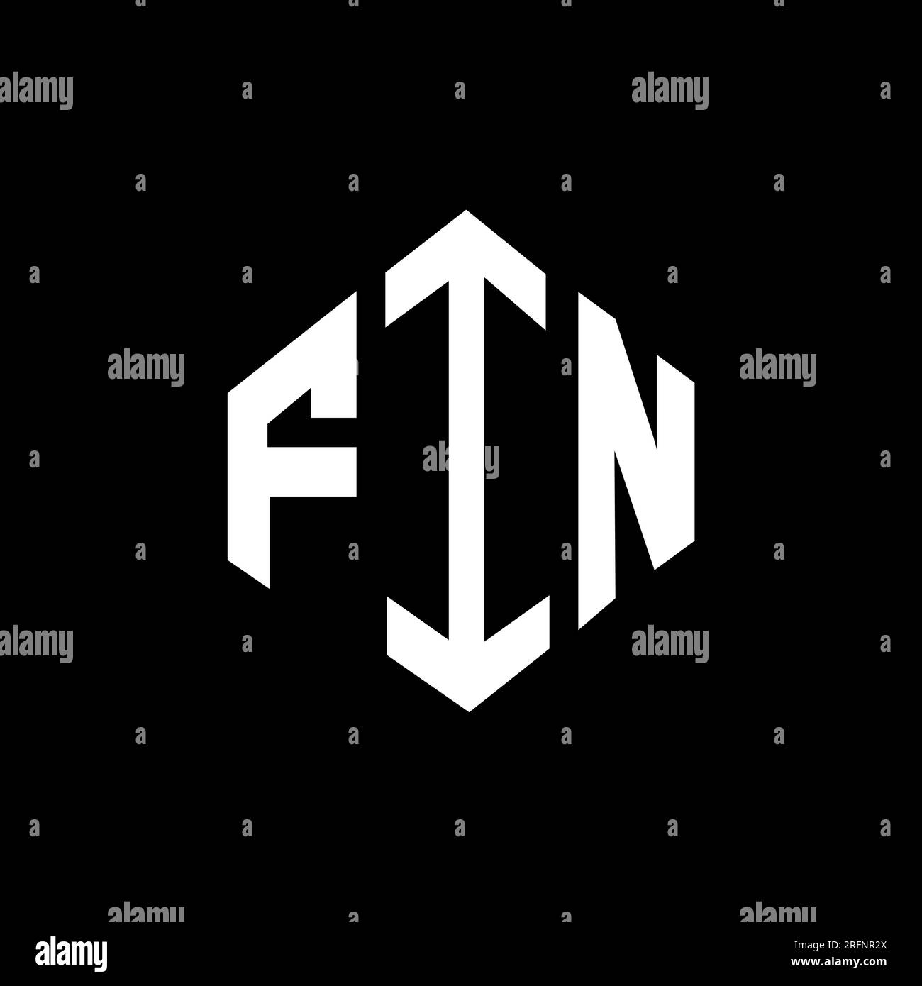 FIN letter logo design with polygon shape. FIN polygon and cube shape ...