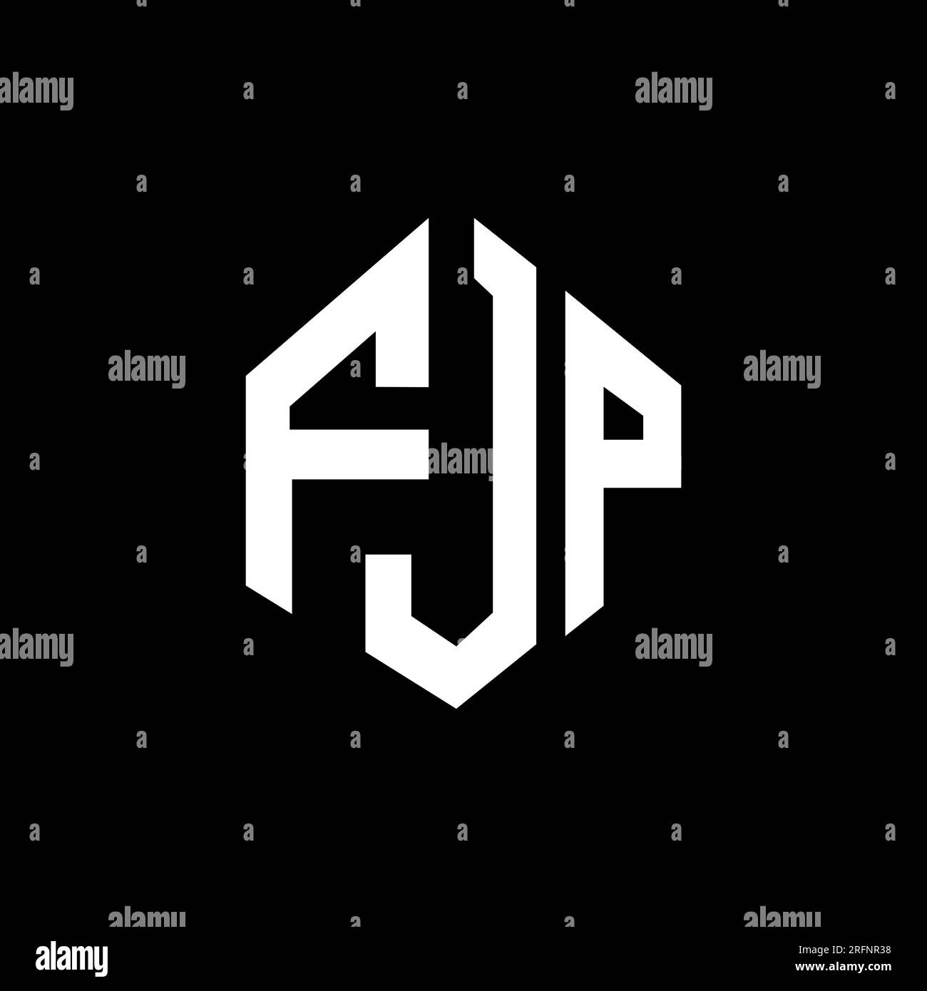 FJP letter logo design with polygon shape. FJP polygon and cube shape ...