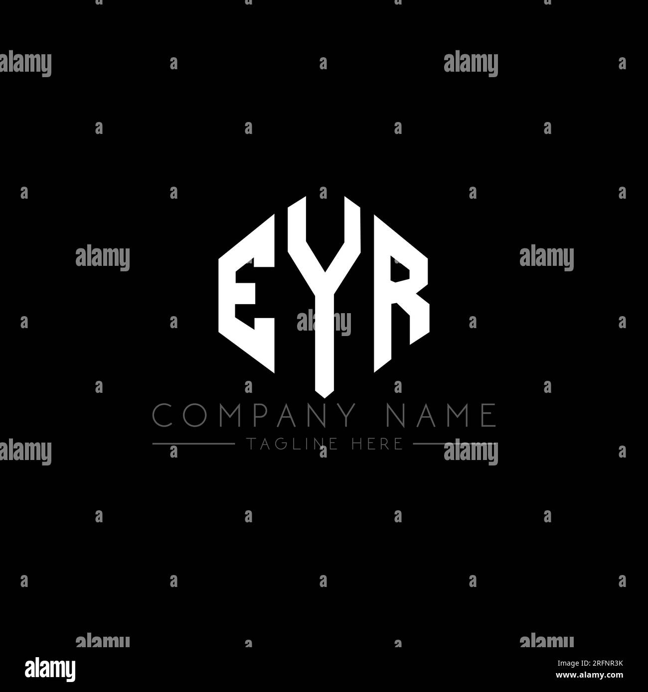 EYR letter logo design with polygon shape. EYR polygon and cube shape ...