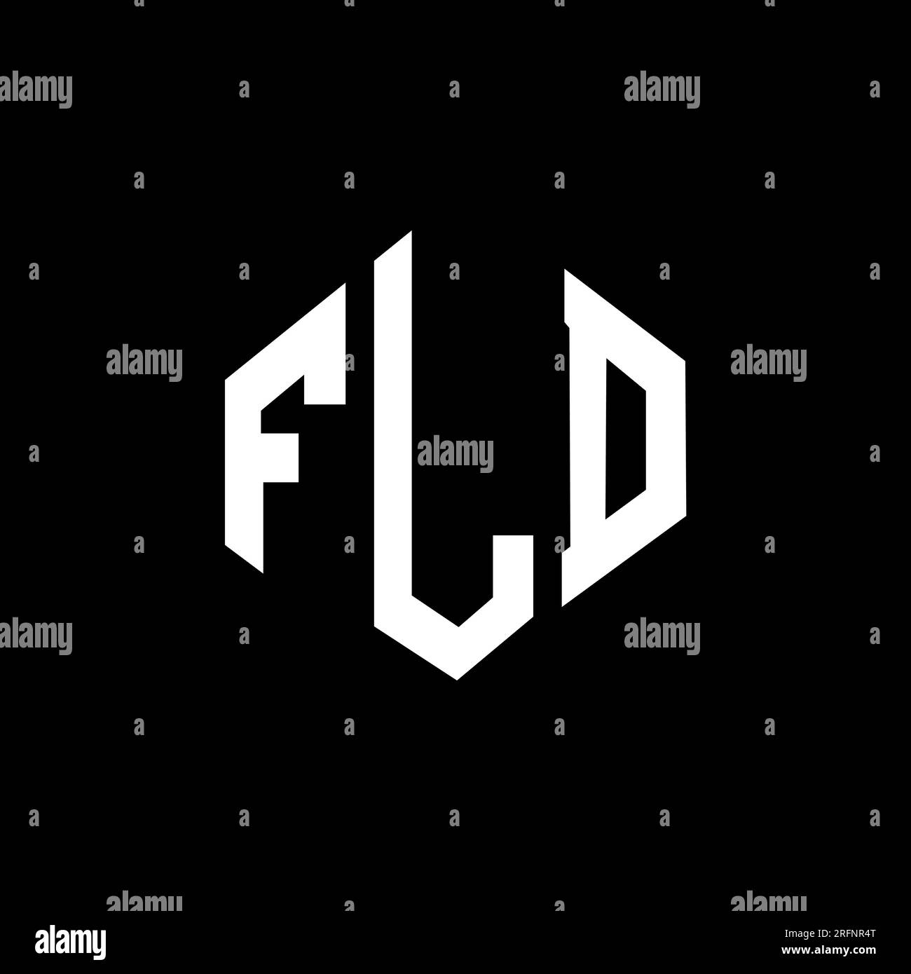 FLD letter logo design with polygon shape. FLD polygon and cube shape ...