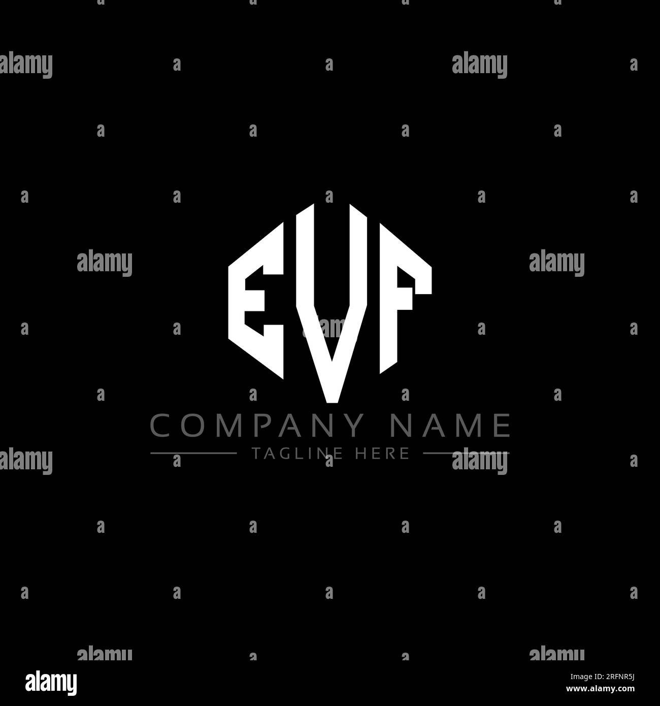 EVF letter logo design with polygon shape. EVF polygon and cube shape ...