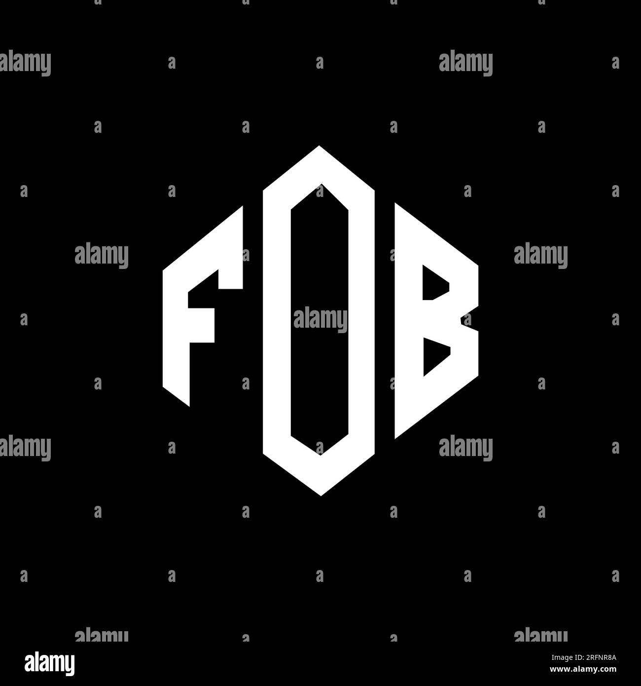 FOB letter logo design with polygon shape. FOB polygon and cube shape ...