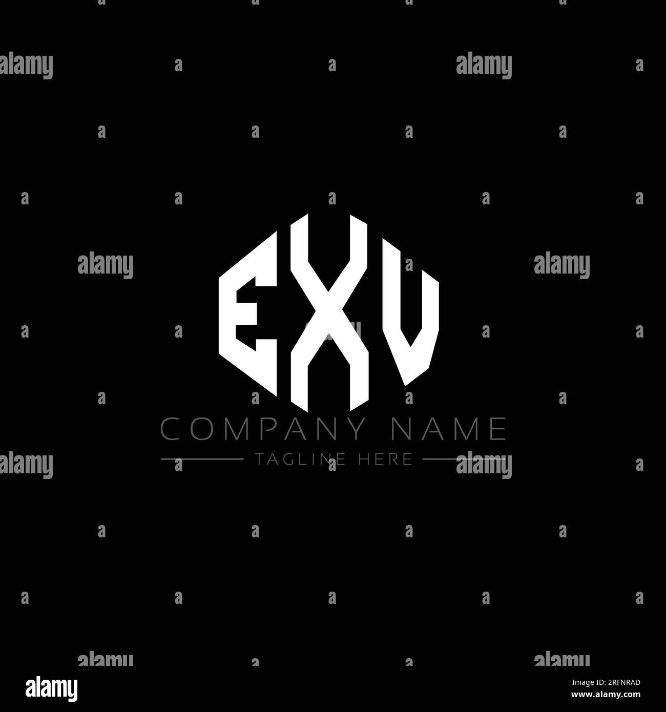 EXV letter logo design with polygon shape. EXV polygon and cube shape ...
