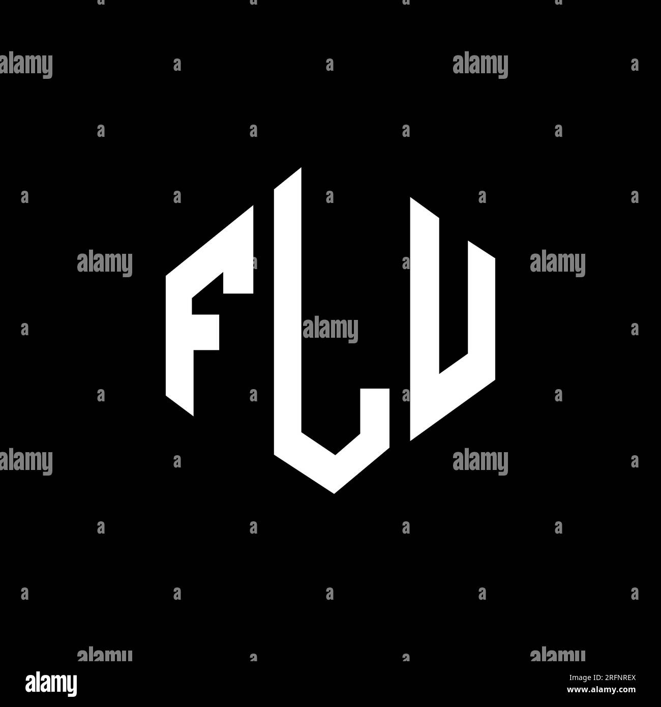 FLU letter logo design with polygon shape. FLU polygon and cube shape ...