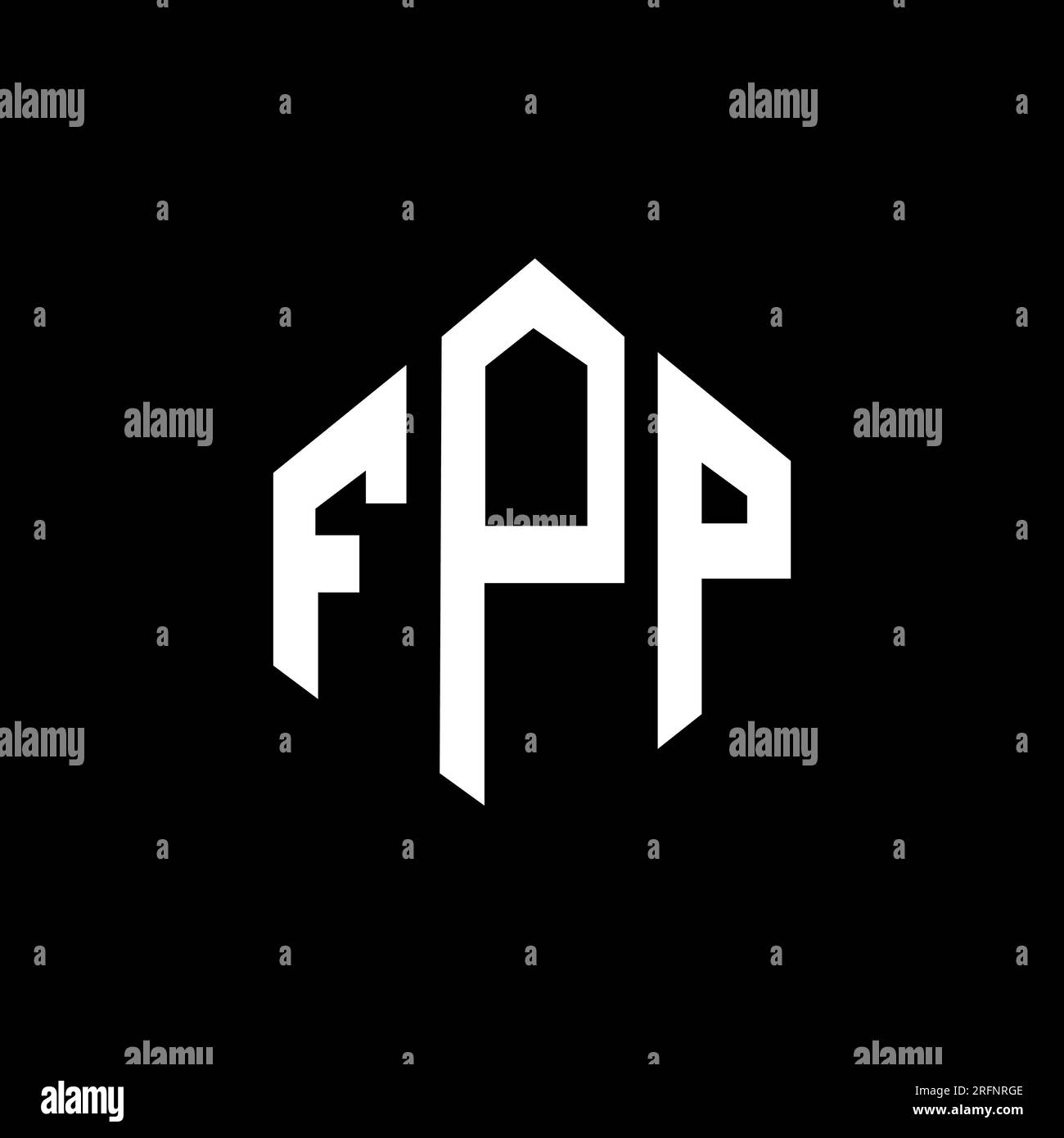 FPP letter logo design with polygon shape. FPP polygon and cube shape ...