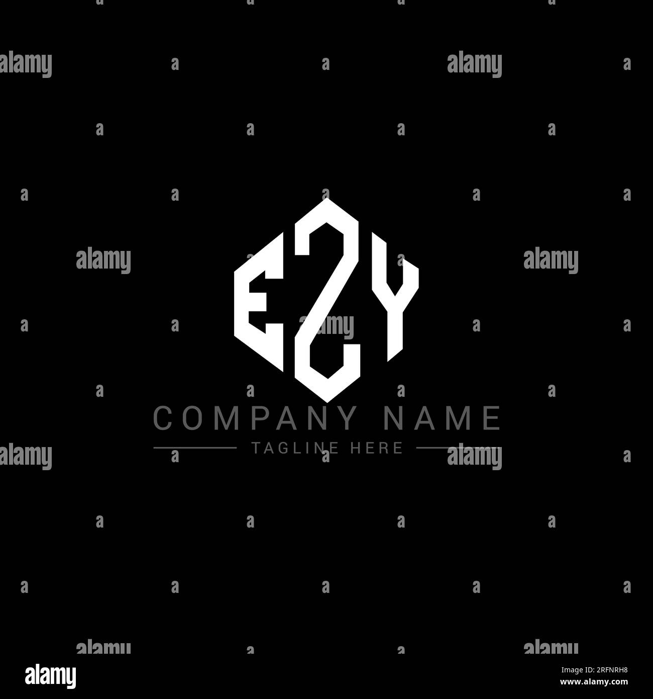 EZY letter logo design with polygon shape. EZY polygon and cube shape logo design. EZY hexagon ...