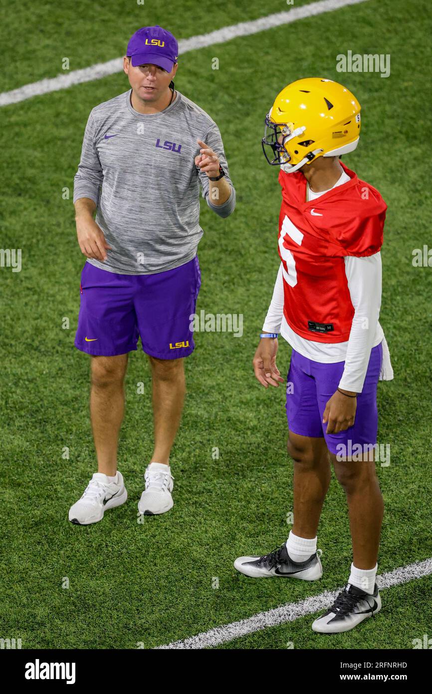 Baton Rouge, USA. 04th Aug, 2023. August 4, 2023: LSU quarterback ...