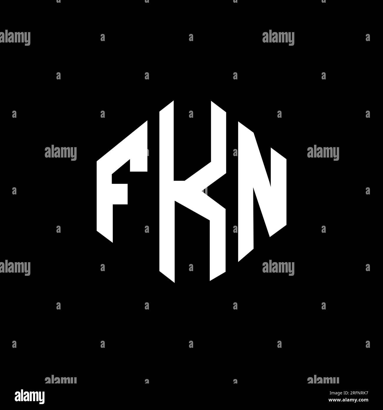 FKN letter logo design with polygon shape. FKN polygon and cube shape ...