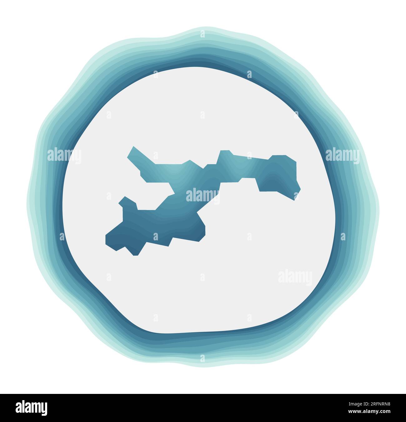 Norman Island logo. Badge of the island. Layered circular sign around ...