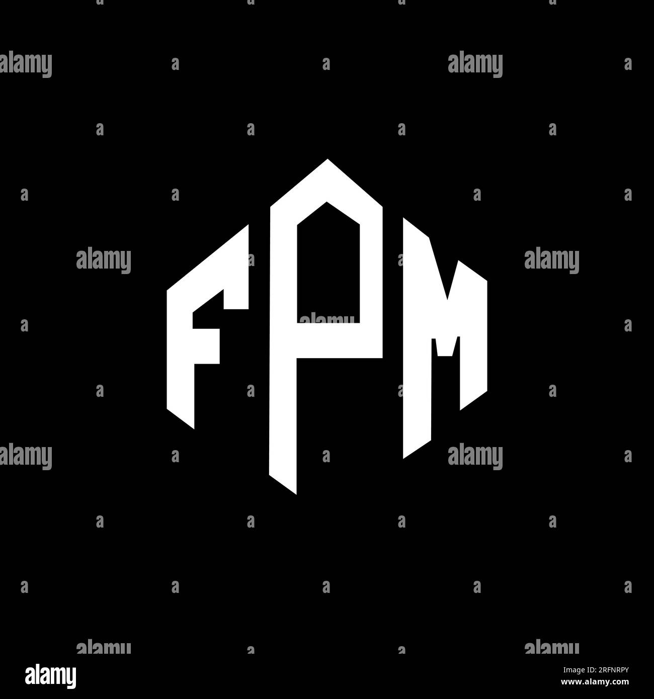 FPM letter logo design with polygon shape. FPM polygon and cube shape logo design. FPM hexagon ...