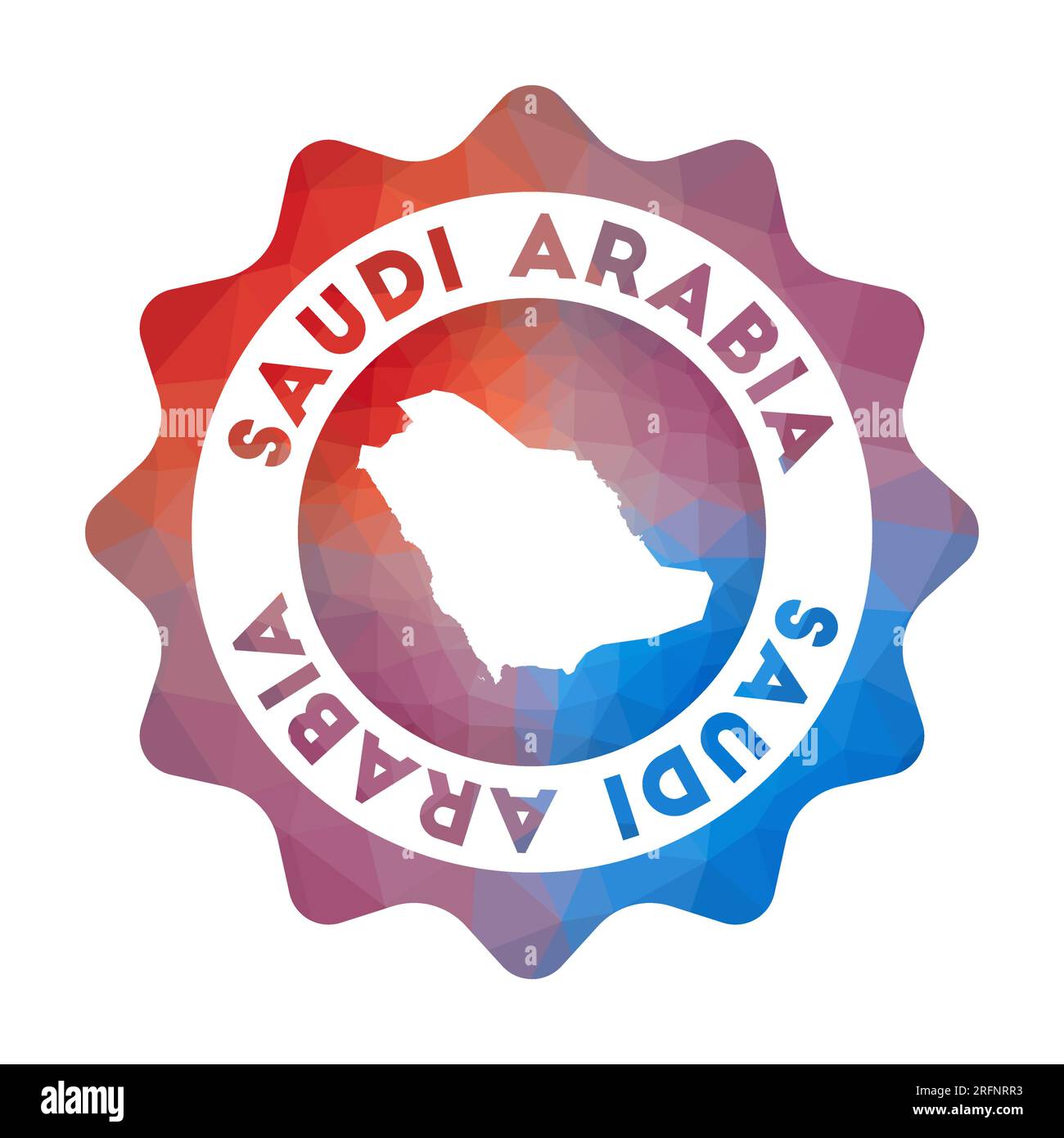Saudi Arabia low poly logo. Colorful gradient travel logo of the ...