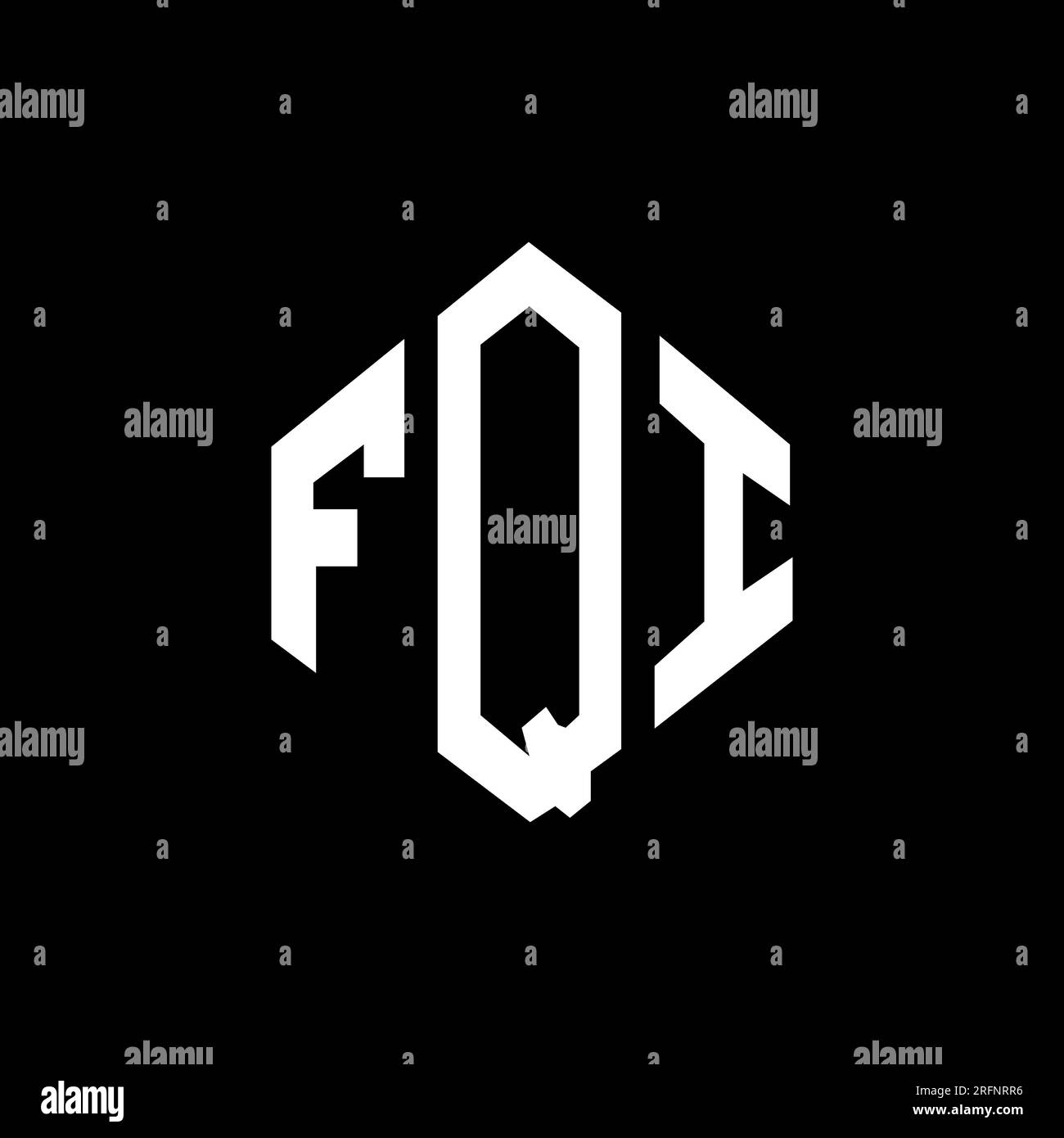FQI letter logo design with polygon shape. FQI polygon and cube shape ...
