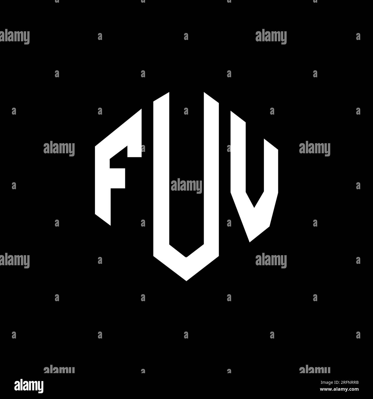 FUV letter logo design with polygon shape. FUV polygon and cube shape ...