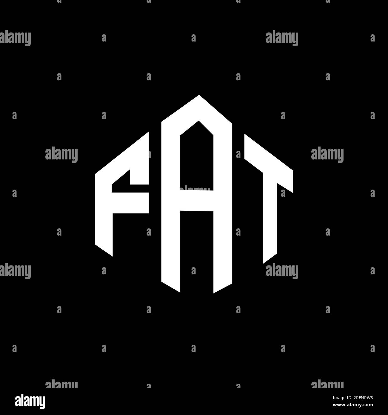 FAT letter logo design with polygon shape. FAT polygon and cube shape ...