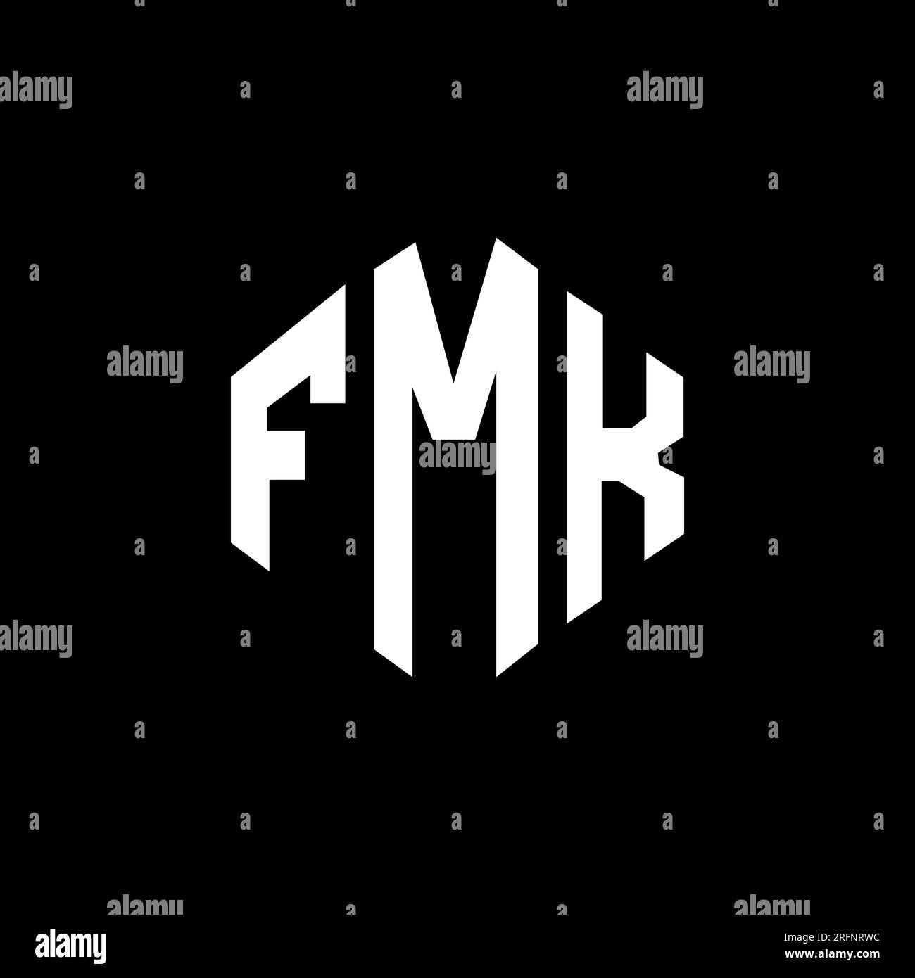 FMK letter logo design with polygon shape. FMK polygon and cube shape logo design. FMK hexagon ...