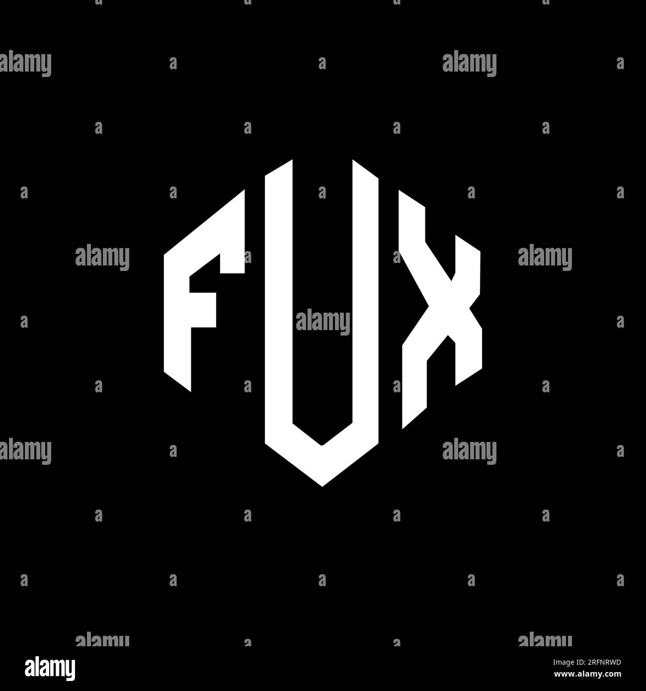 FUX letter logo design with polygon shape. FUX polygon and cube shape ...