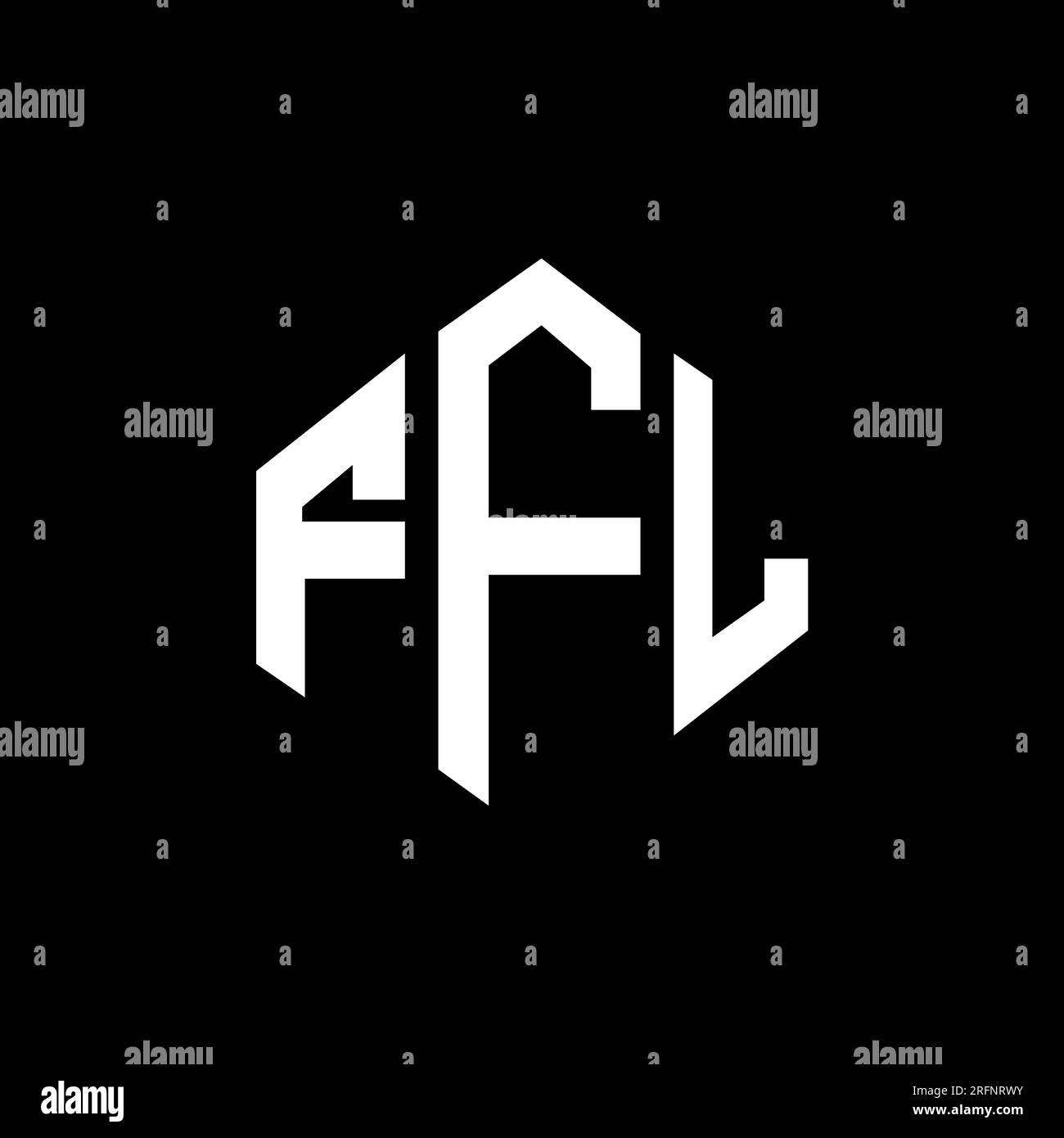 FFL letter logo design with polygon shape. FFL polygon and cube shape ...