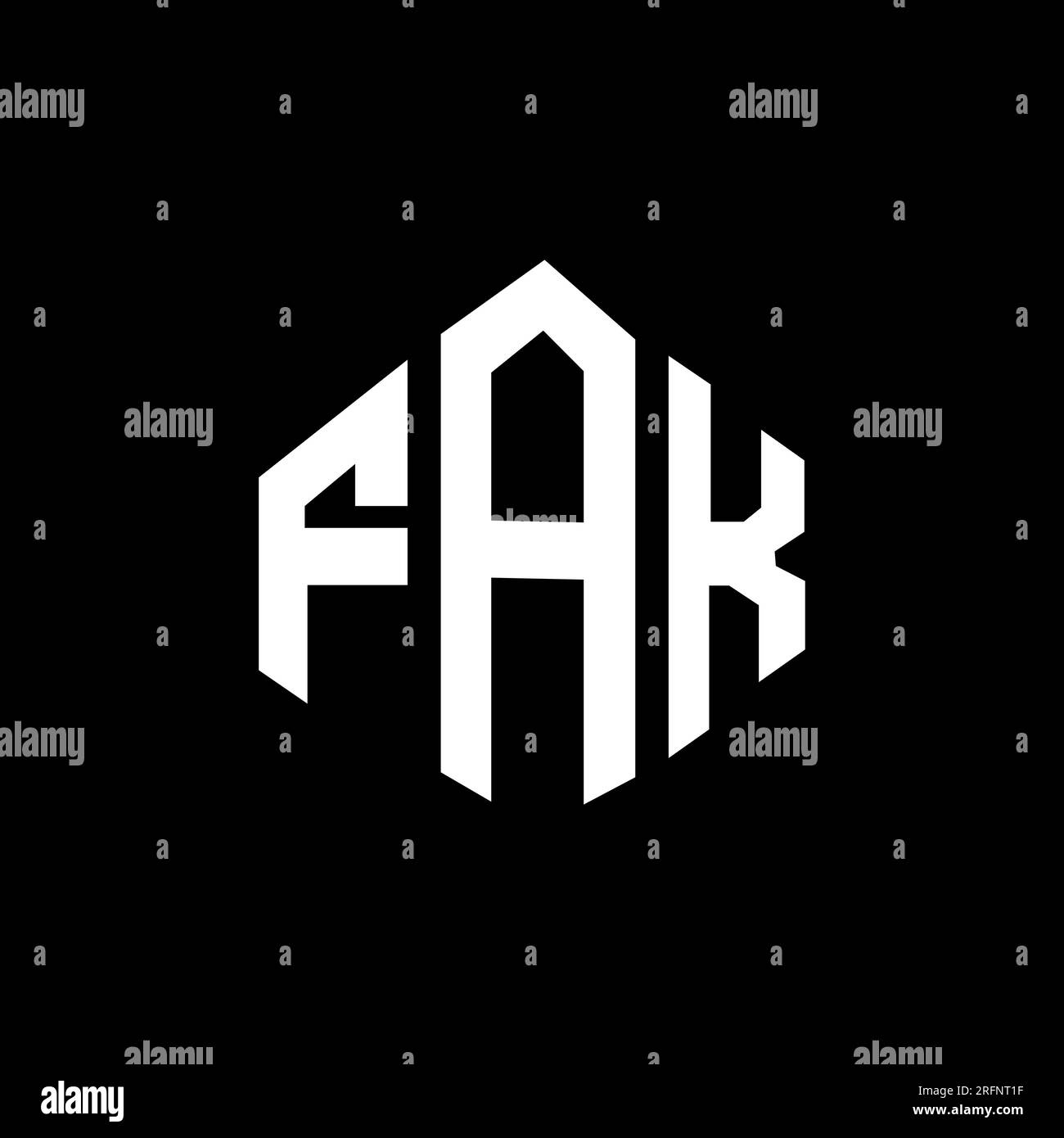 FAK letter logo design with polygon shape. FAK polygon and cube shape ...