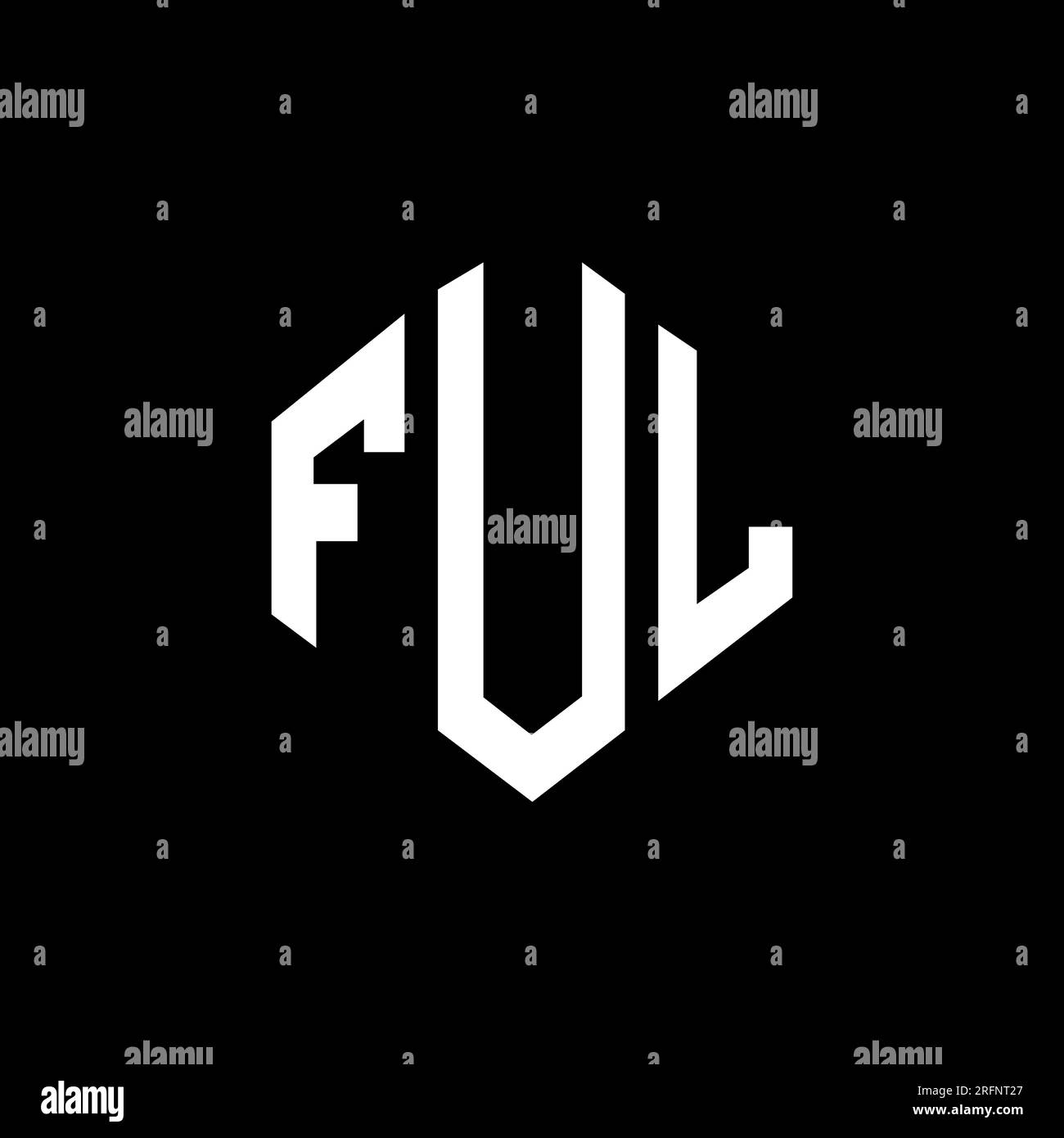 FUL letter logo design with polygon shape. FUL polygon and cube shape ...