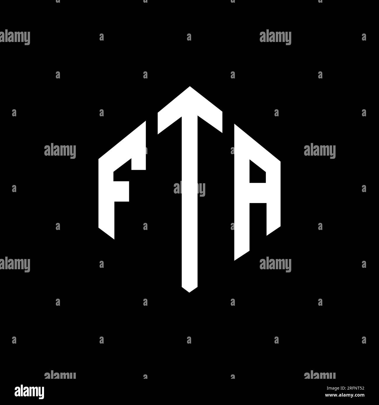 FTA letter logo design with polygon shape. FTA polygon and cube shape ...