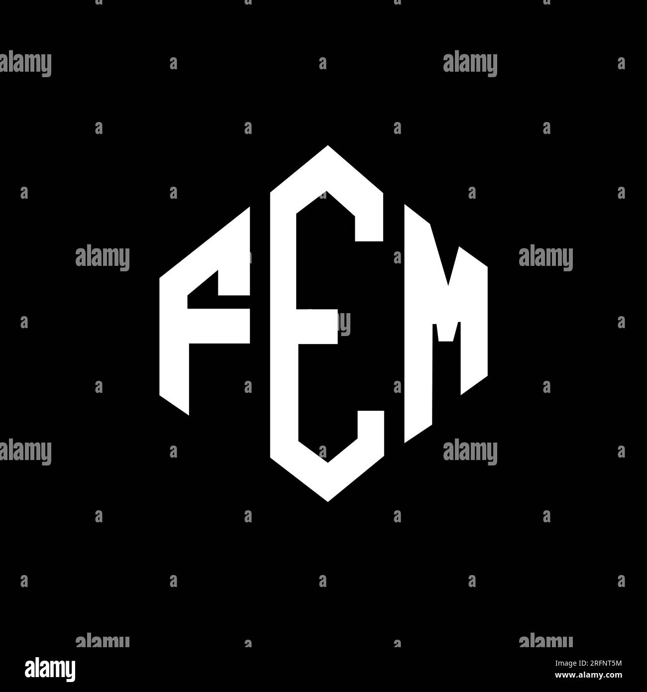 FEM letter logo design with polygon shape. FEM polygon and cube shape ...