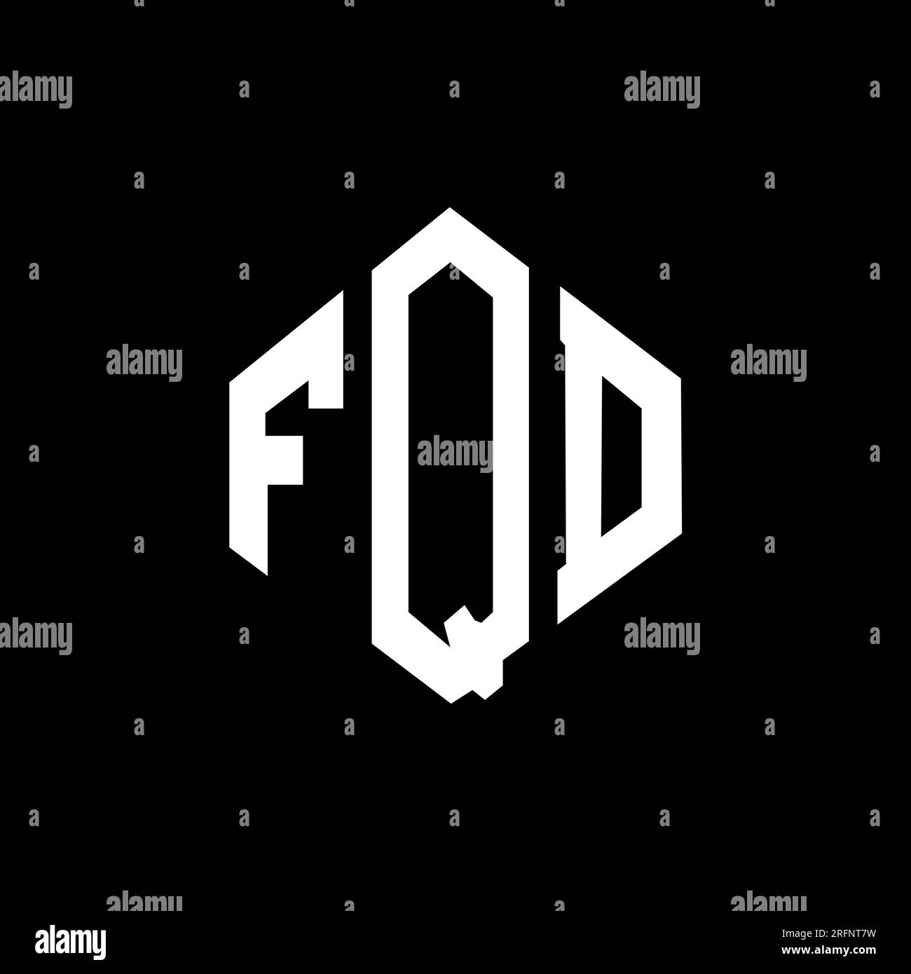 FQD letter logo design with polygon shape. FQD polygon and cube shape ...