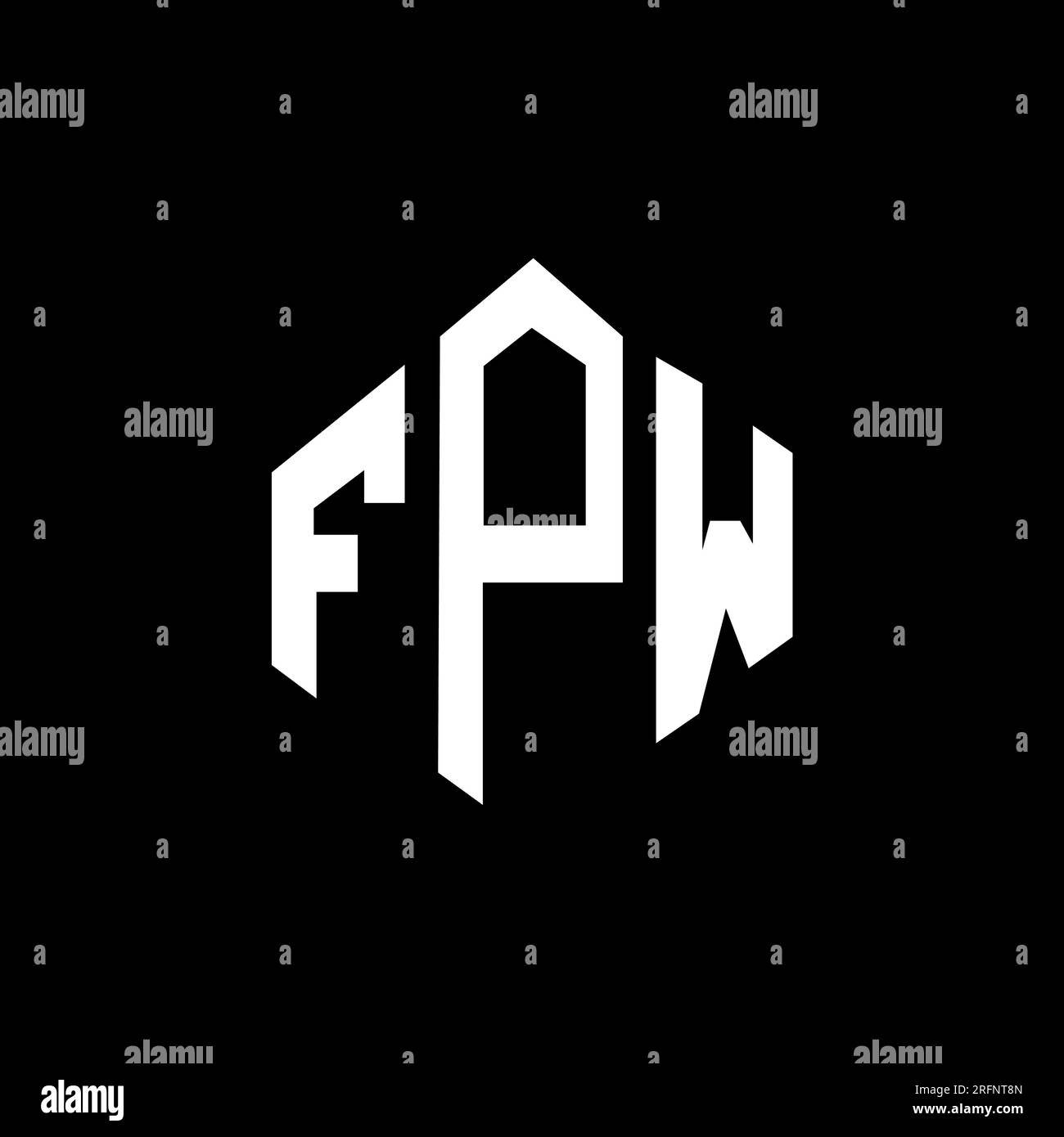 FPW letter logo design with polygon shape. FPW polygon and cube shape ...