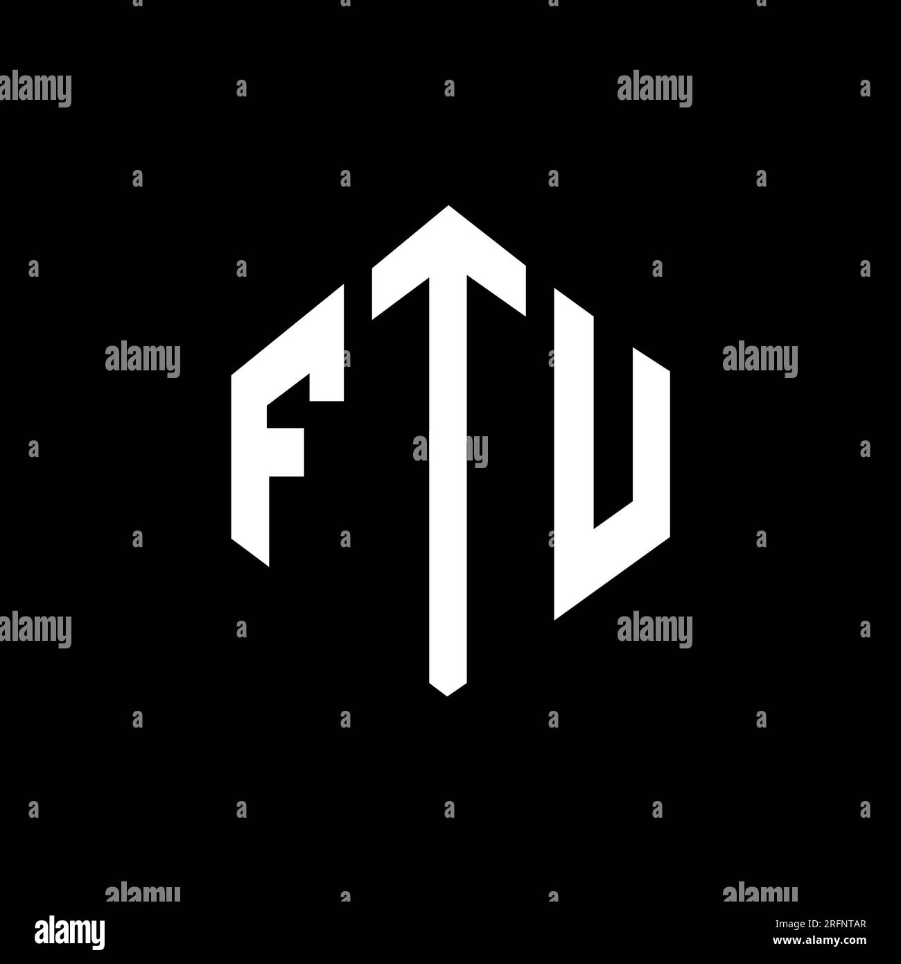 FTU letter logo design with polygon shape. FTU polygon and cube shape ...